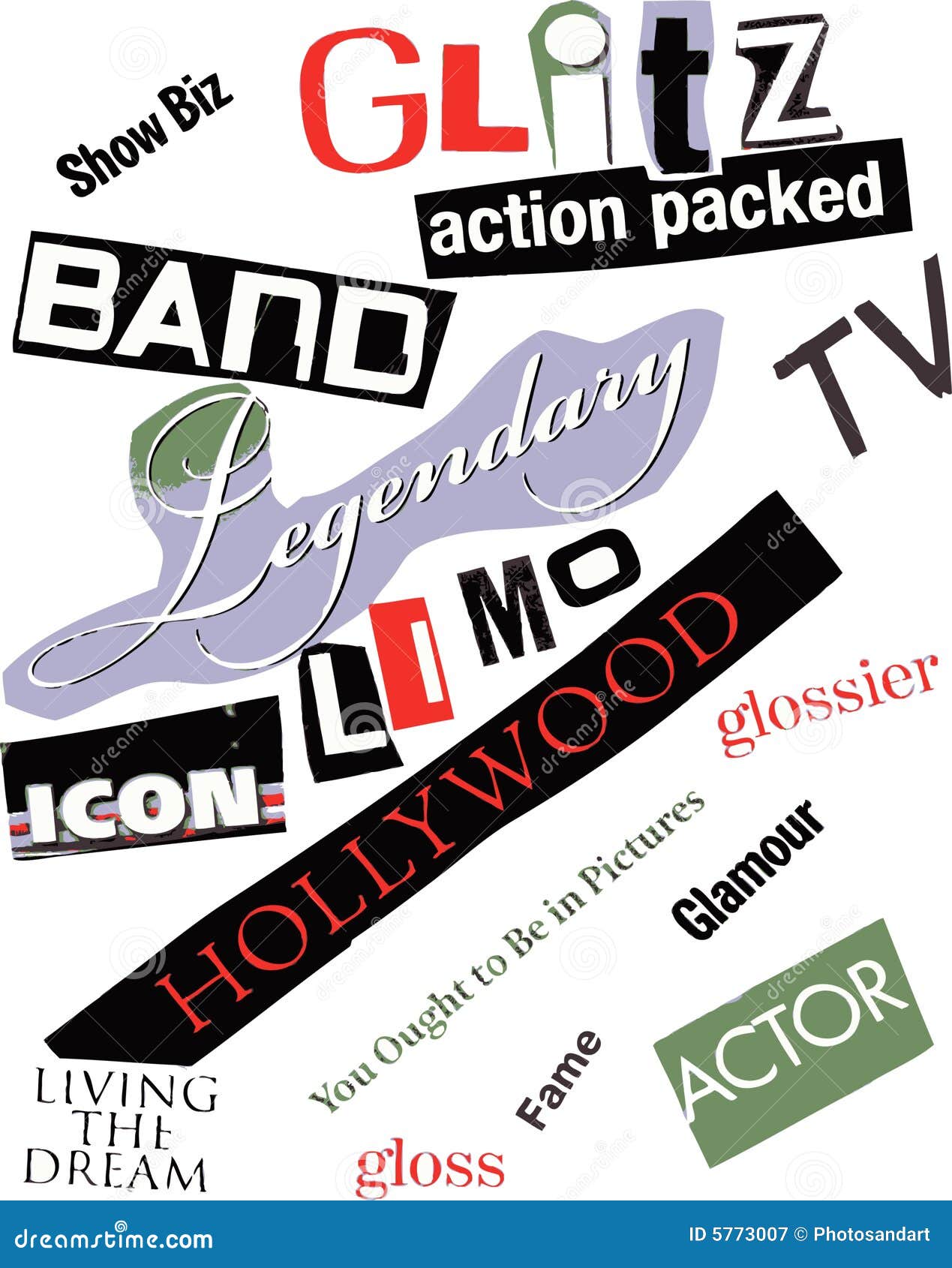 Bling Word Collage stock illustration. Illustration of abstract - 5773007