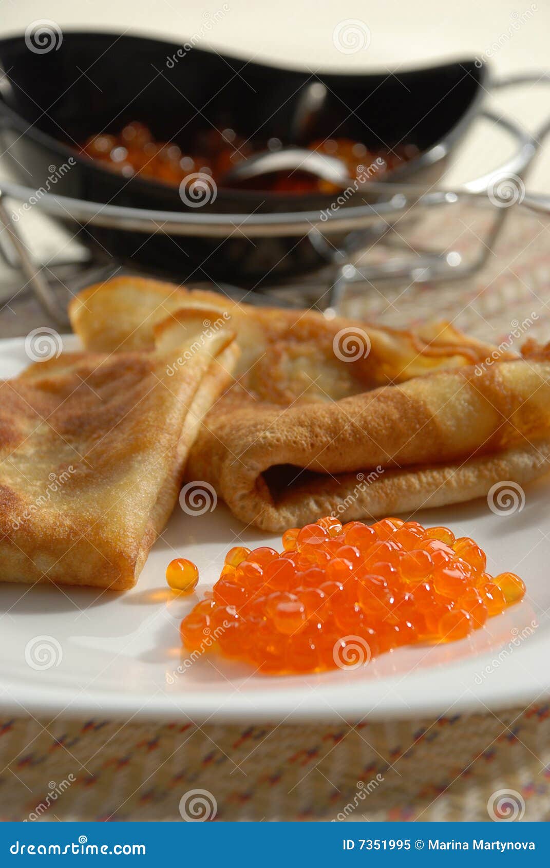 Blini with red caviar stock image. Image of russian, meal - 7351995