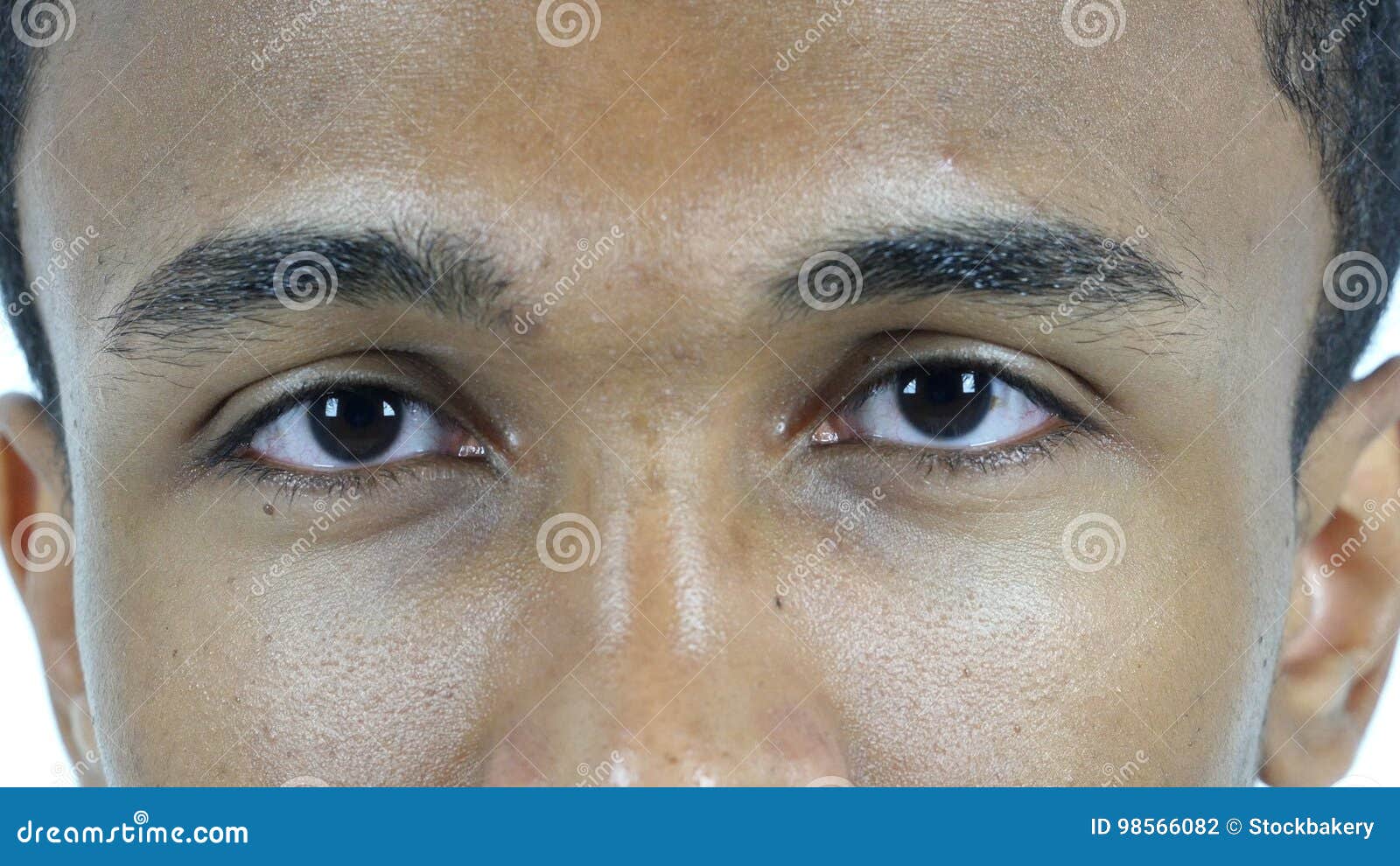 Blinking Eye Man, Close Up stock photo. Image of portrait - 98566082