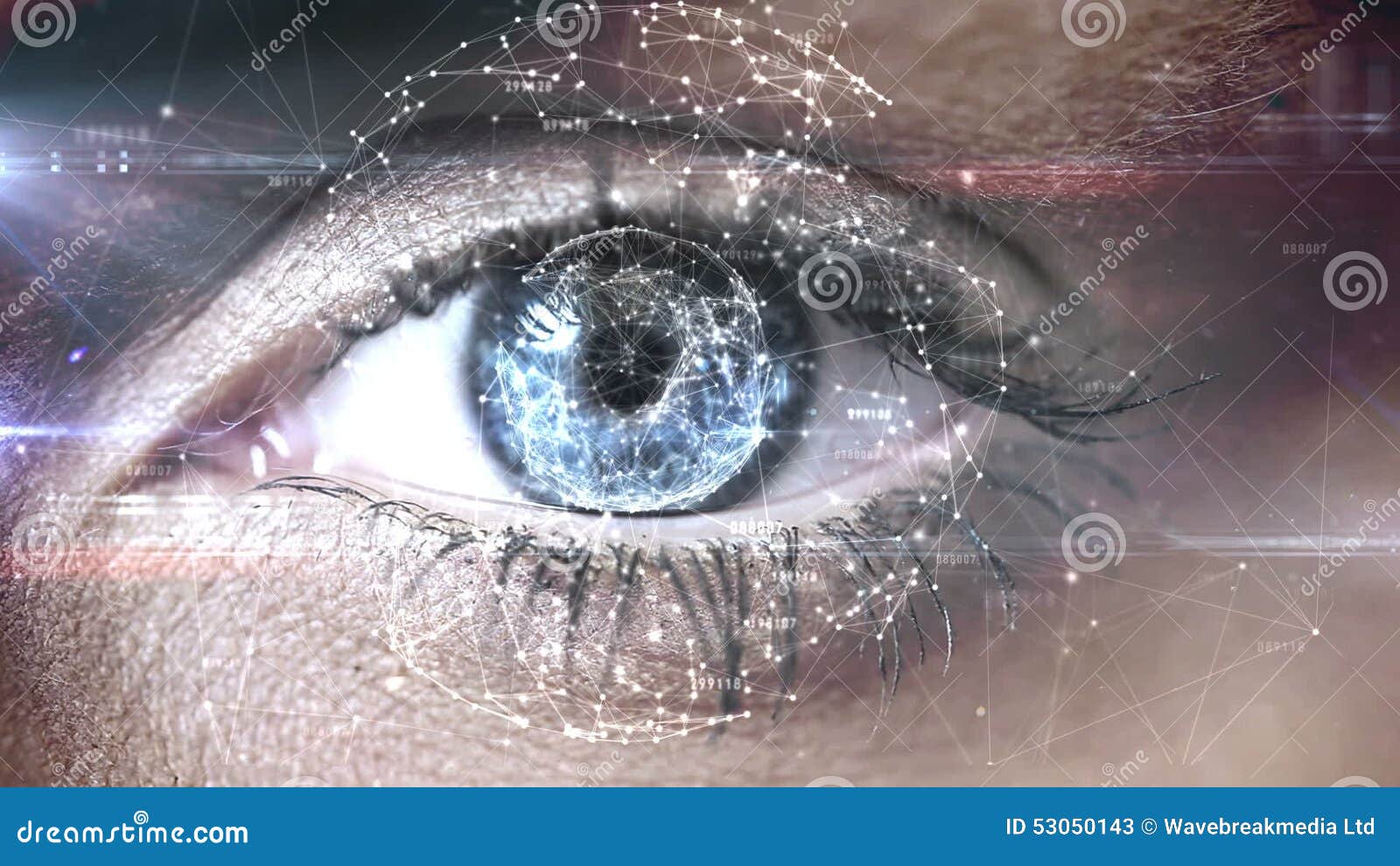 Blinking Eye with Tech Interface Stock Video - Video of authorization ...