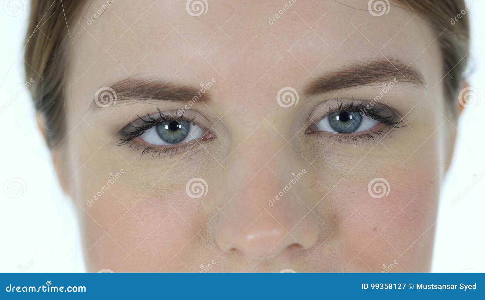 Blinking Eyes of Woman stock image. Image of posture - 99358127