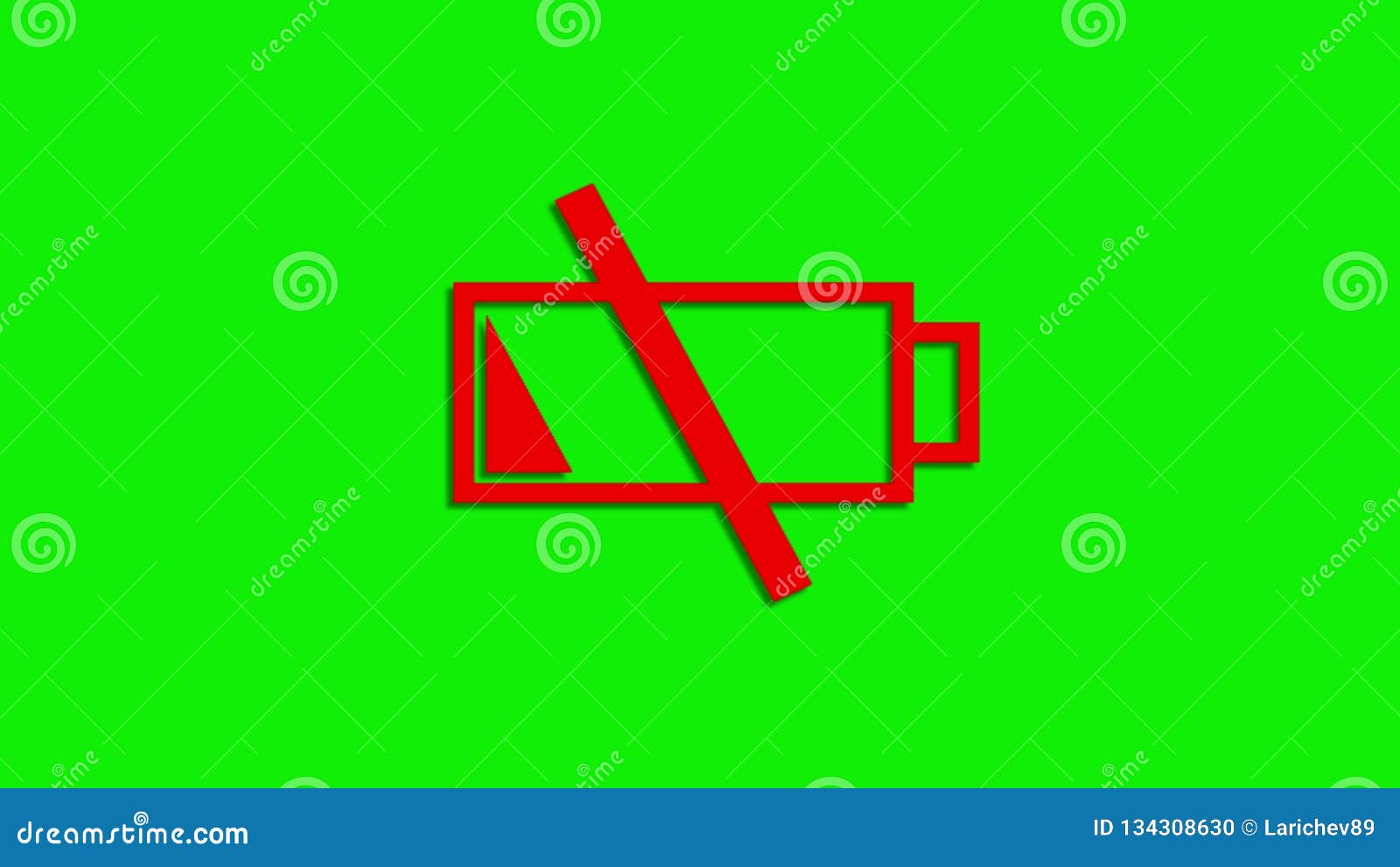 Blinking Low Battery Symbol on Green Screen Stock Footage - Video of ...
