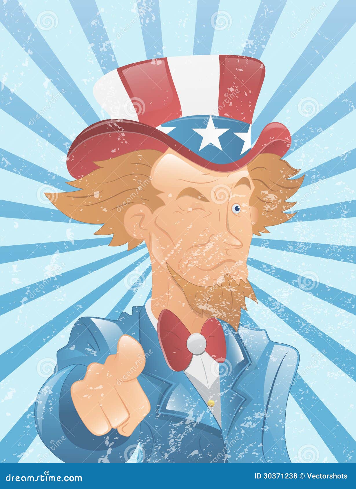 Blinzeln Von Onkel Sam Vintage Art Stock Abbildung - Illustration von mann, juli: 30371238