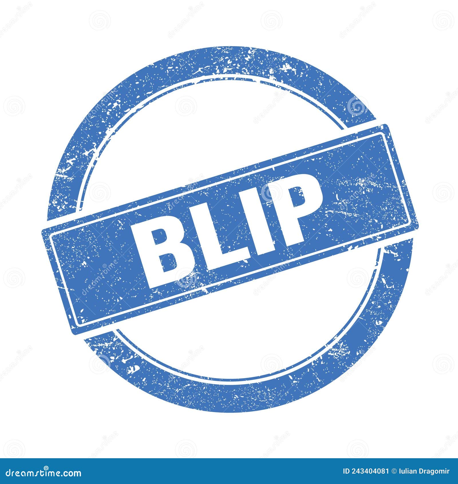 BLIP Text on Blue Grungy Round Stamp Stock Illustration - Illustration ...