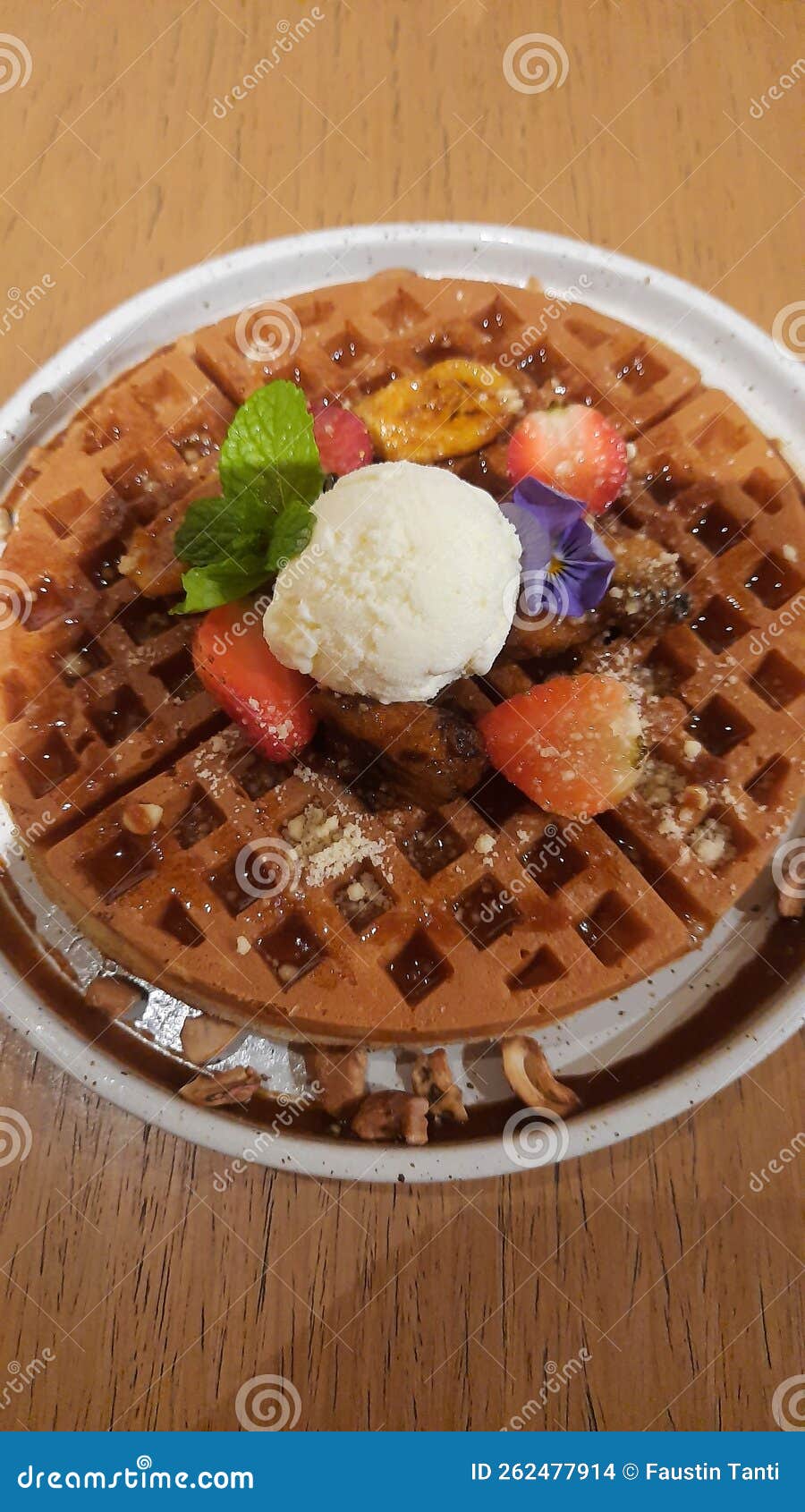 Bliss on plate waffle stock photo. Image of food, crispy - 262477914