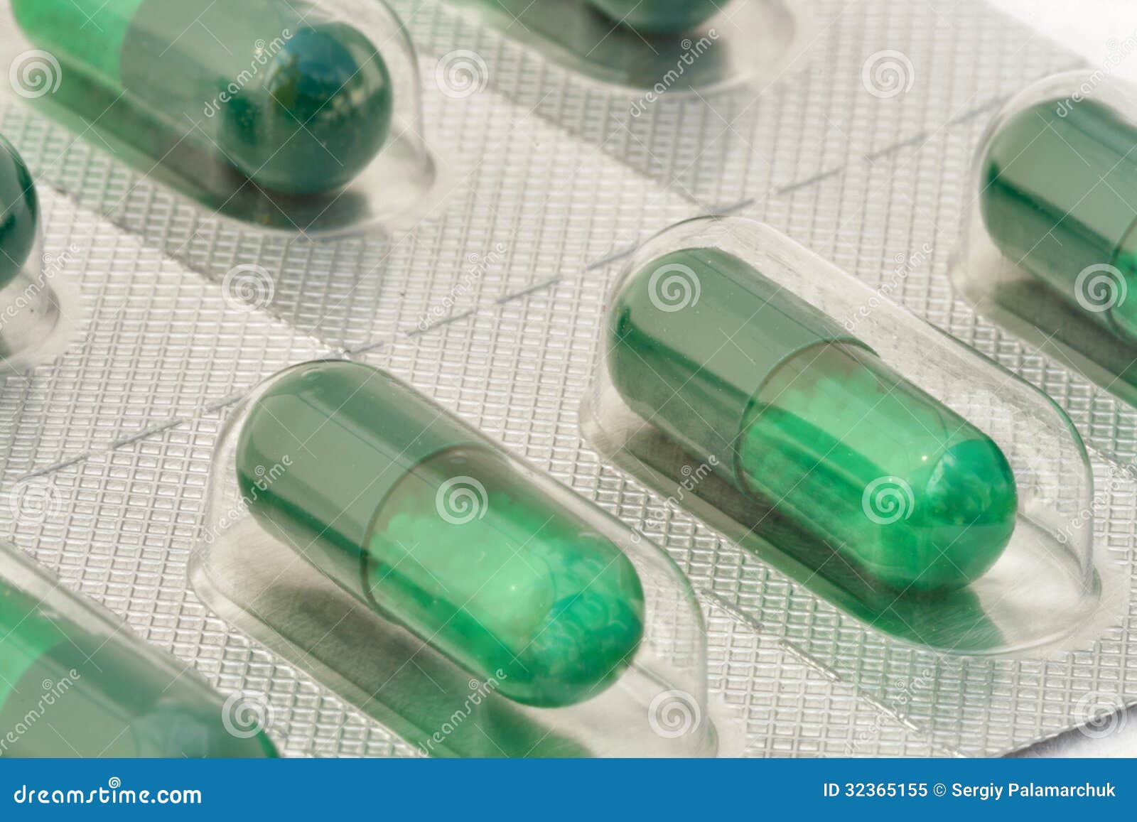 Blister of Green Capsules with Microgranules Stock Image - Image of ...