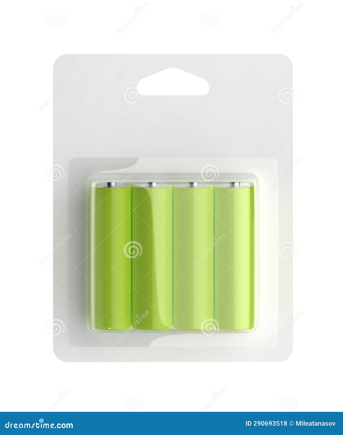 AA Batteries In Front Closeup View On White Background. AA Battery ...