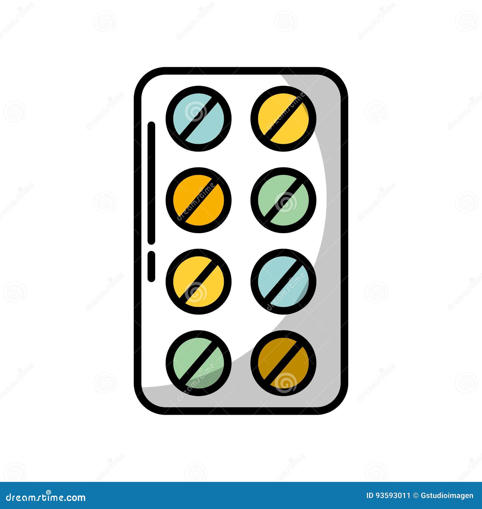 Blister pack pills stock vector. Illustration of medicament - 93593011