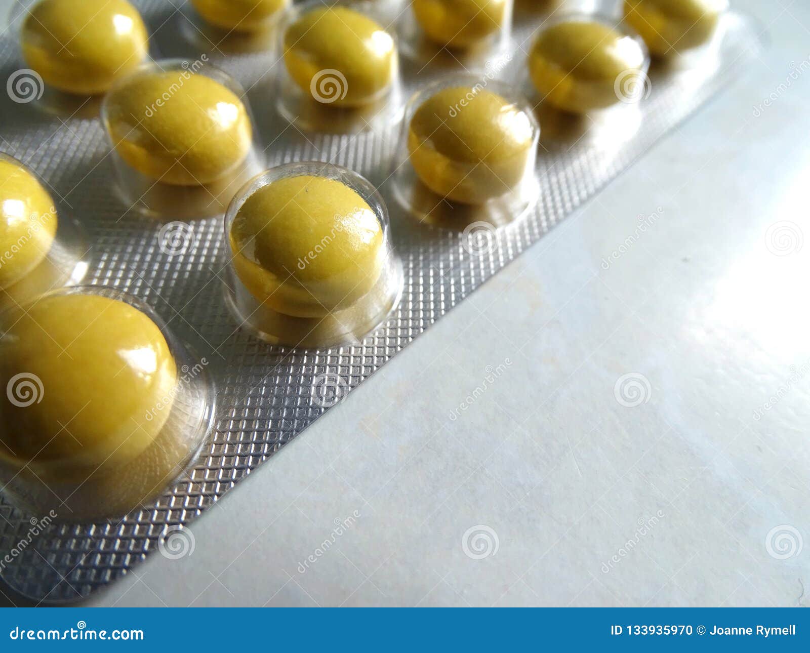 Blister Pill Pack of Yellow Tablets Stock Photo - Image of medical ...
