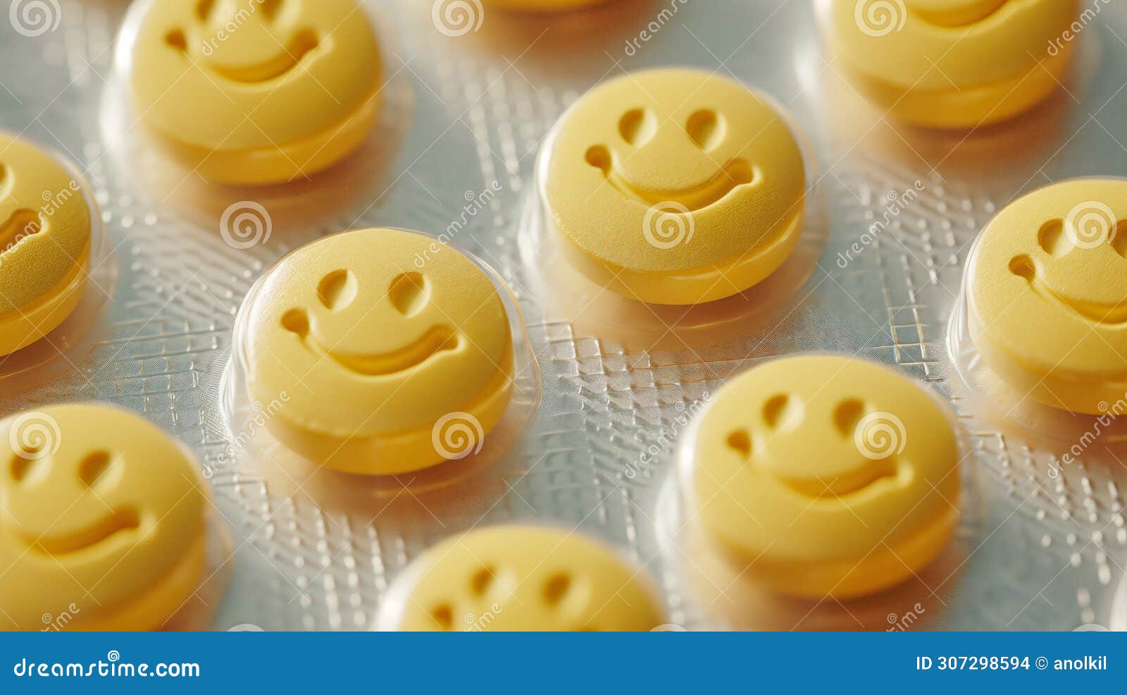 Blister of Tablets with a Smiley Face. Generative AI Stock Illustration ...