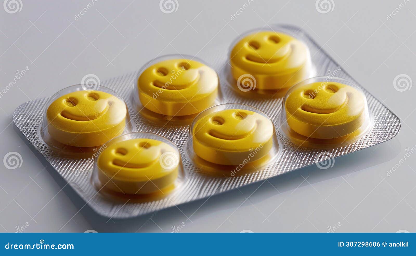 Blister of Tablets with a Smiley Face. Generative AI Stock Illustration ...