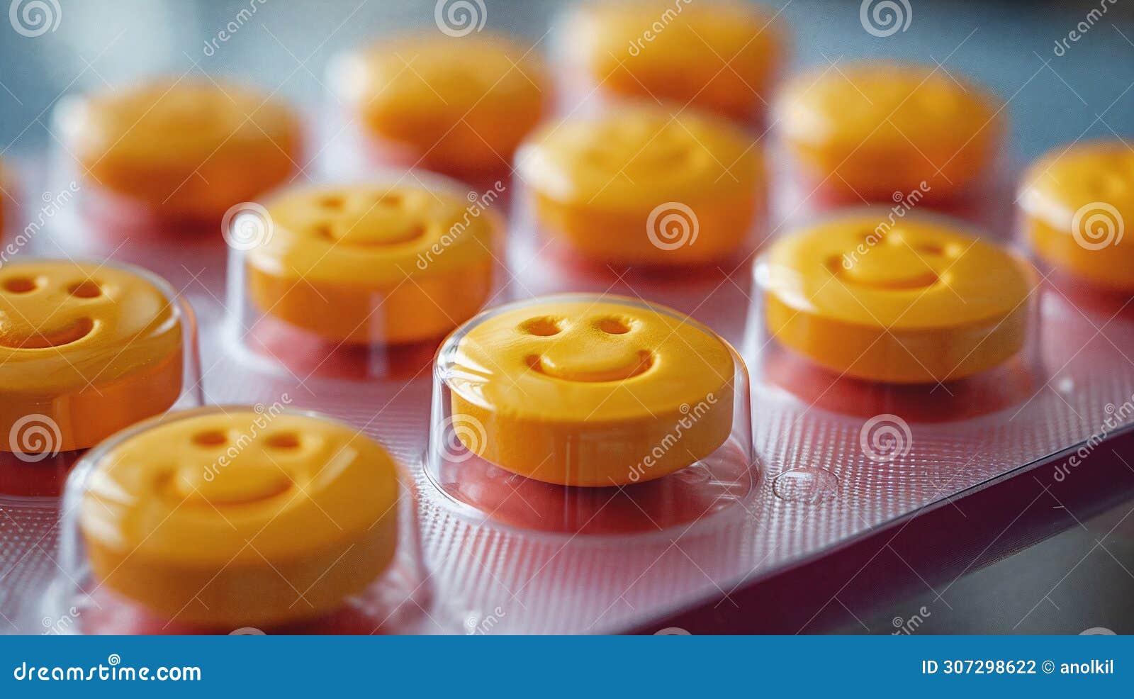 Blister of Tablets with a Smiley Face. Generative AI Stock Illustration ...