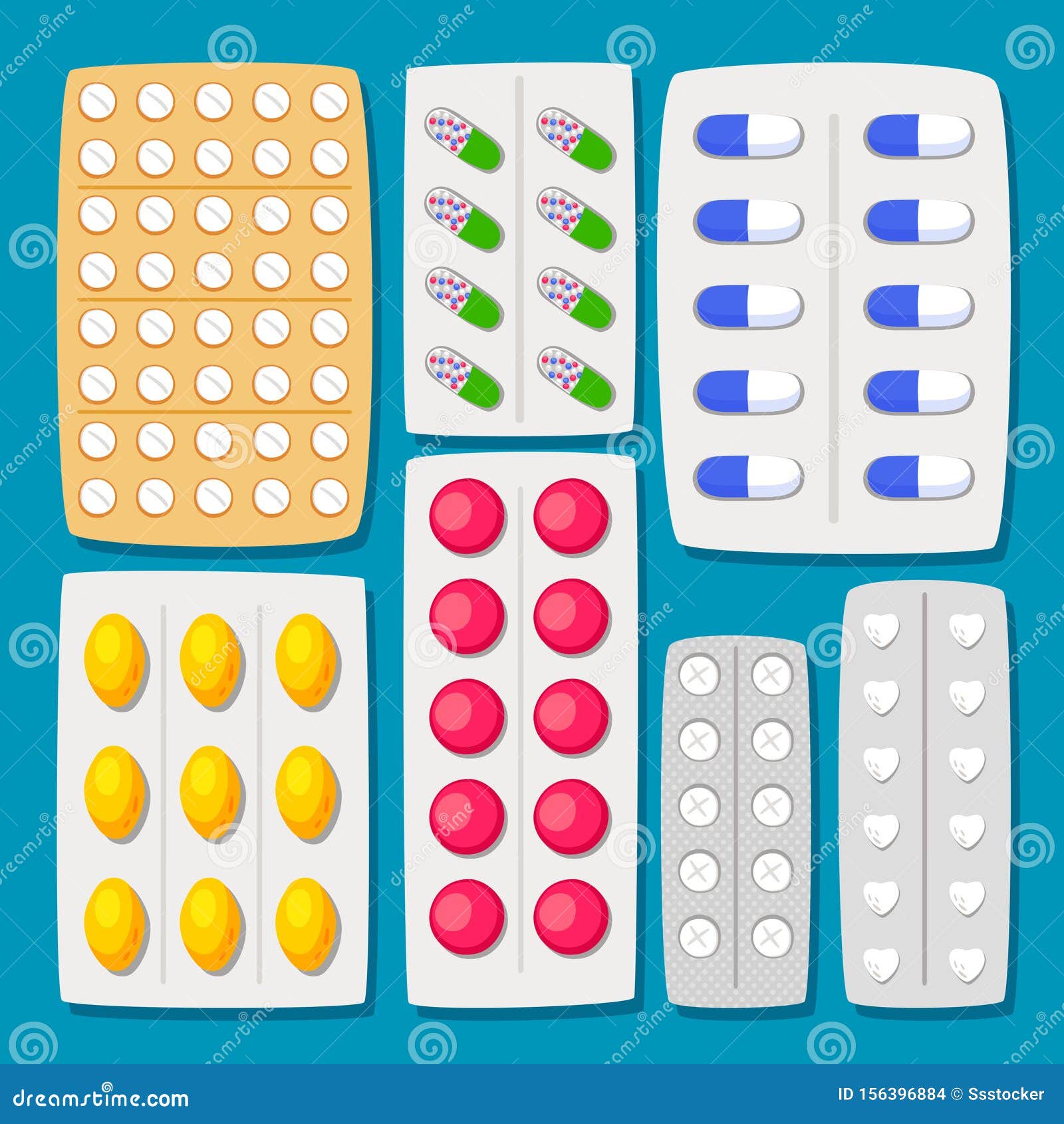 Blisters De Pastillas De Caricatura Ilustración del Vector ...
