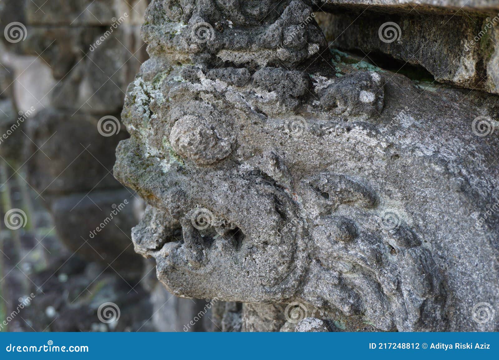 Blitar, East Java, Indonesia - April 25th, 2021 : Ancient Relief on the ...