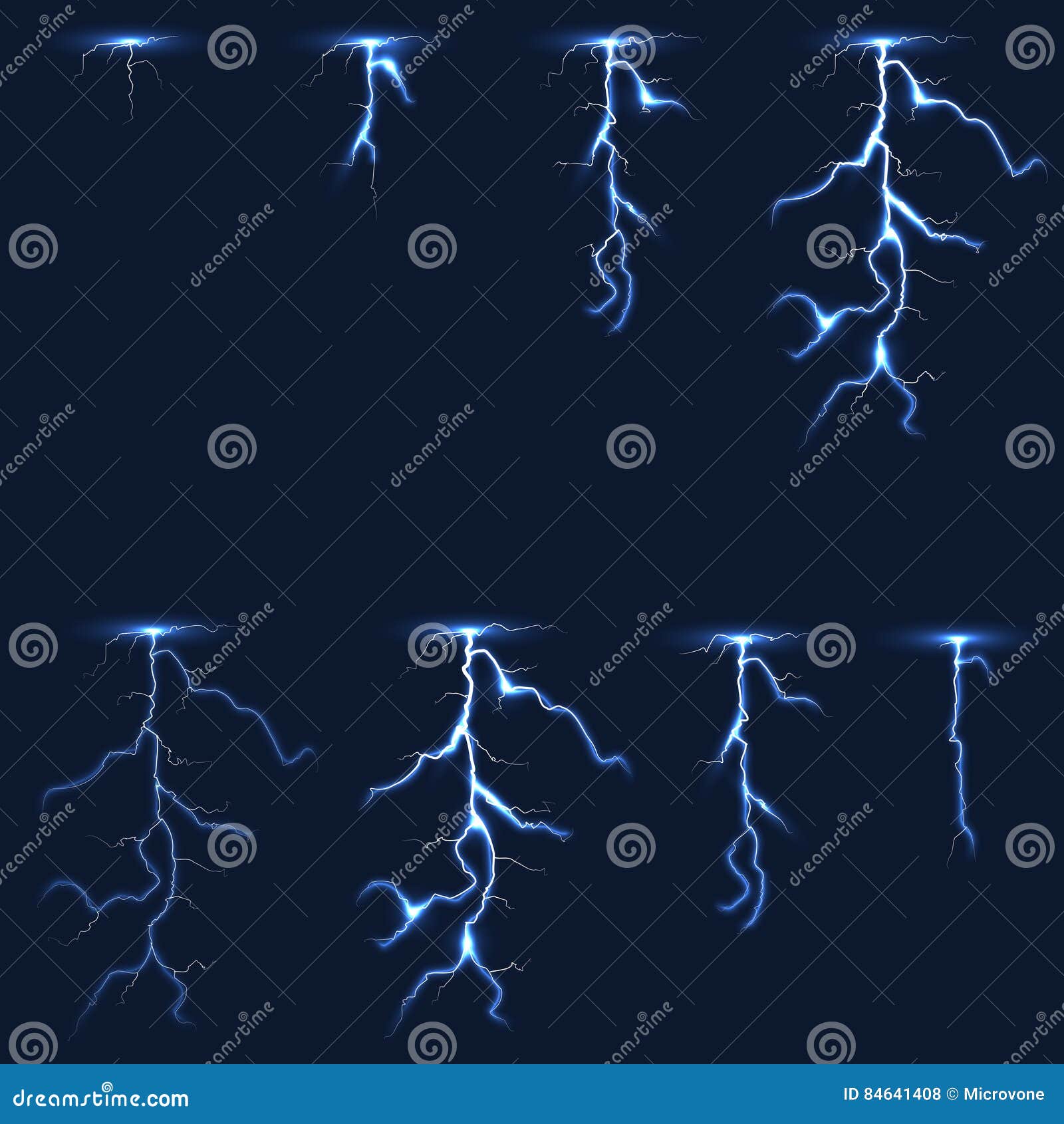 Blitz, Blitz Fx Animation Gestaltet Elfevektorillustration Vektor ...