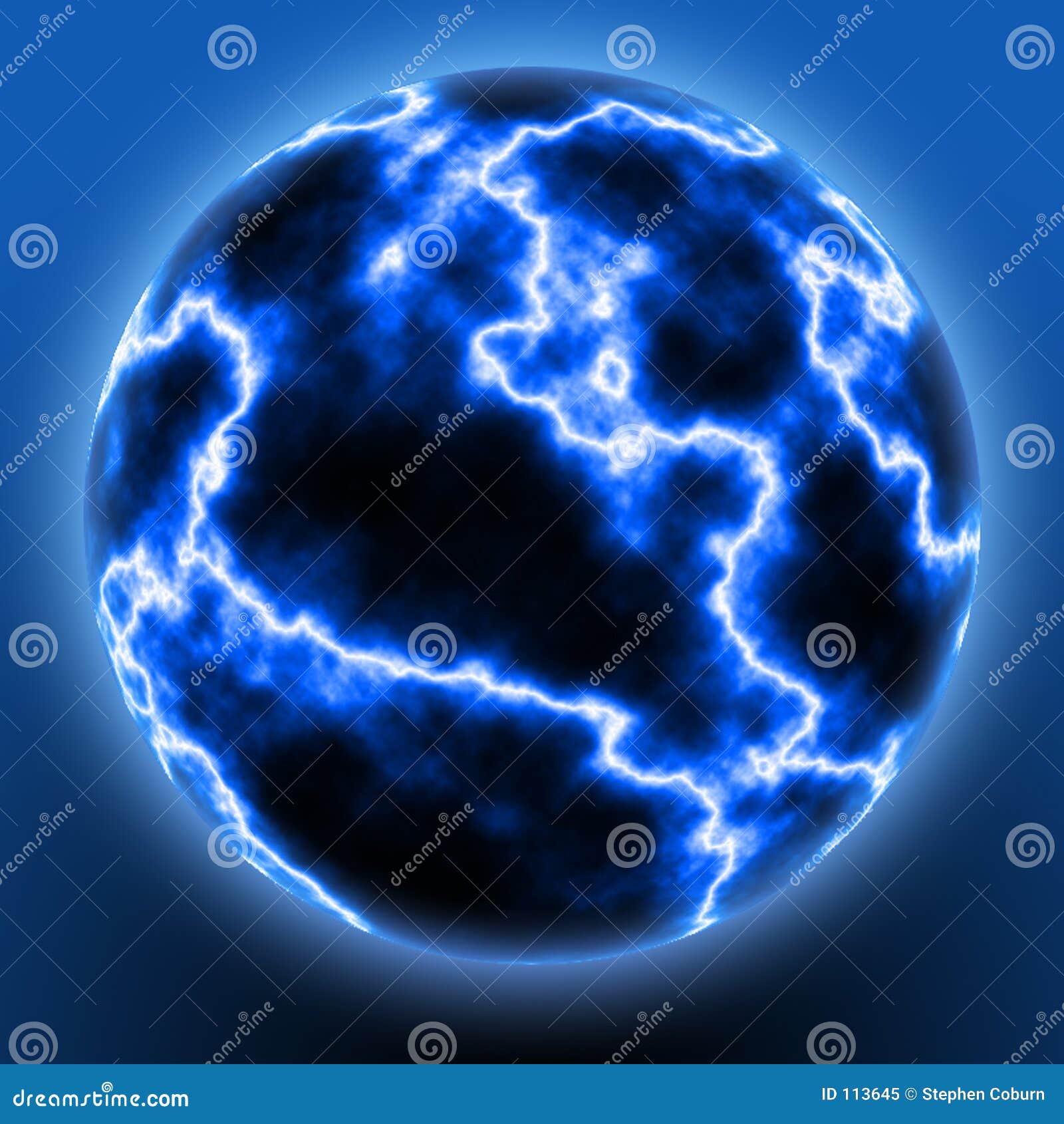 Blitz-Kugel stock abbildung. Illustration von blau, plasma - 113645