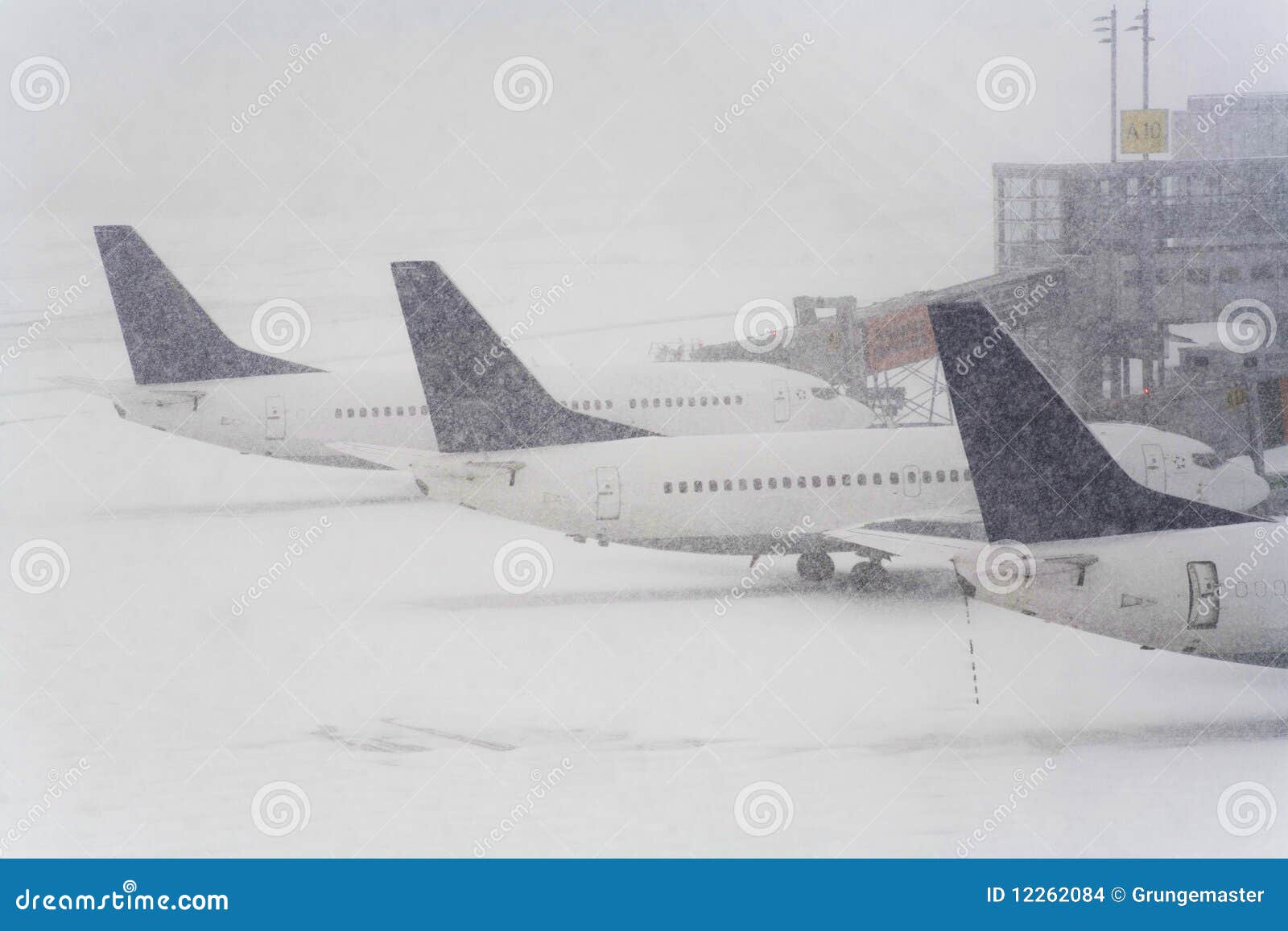 Blizzard on an International Airport Stock Photo - Image of blizzard ...