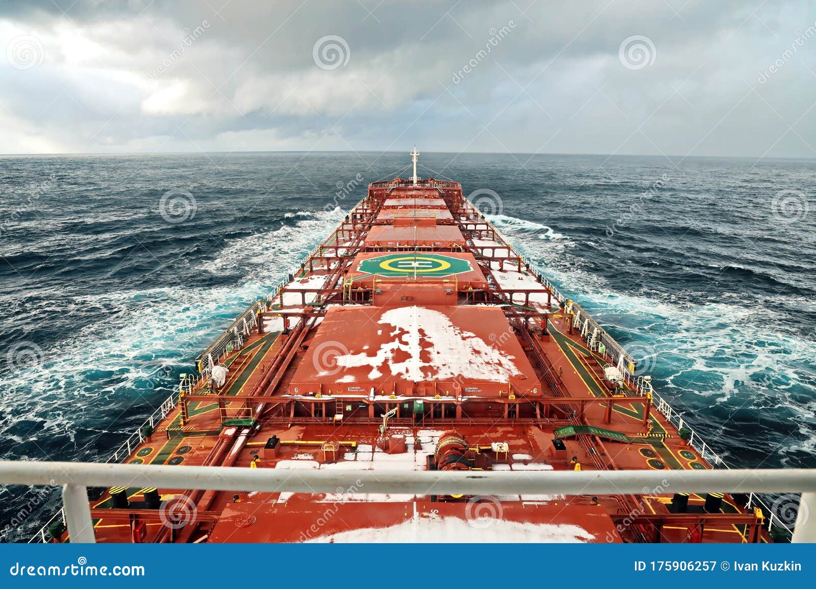 Blizzard and Snow on the Deck of a Ship in the Pacific Ocean. November ...
