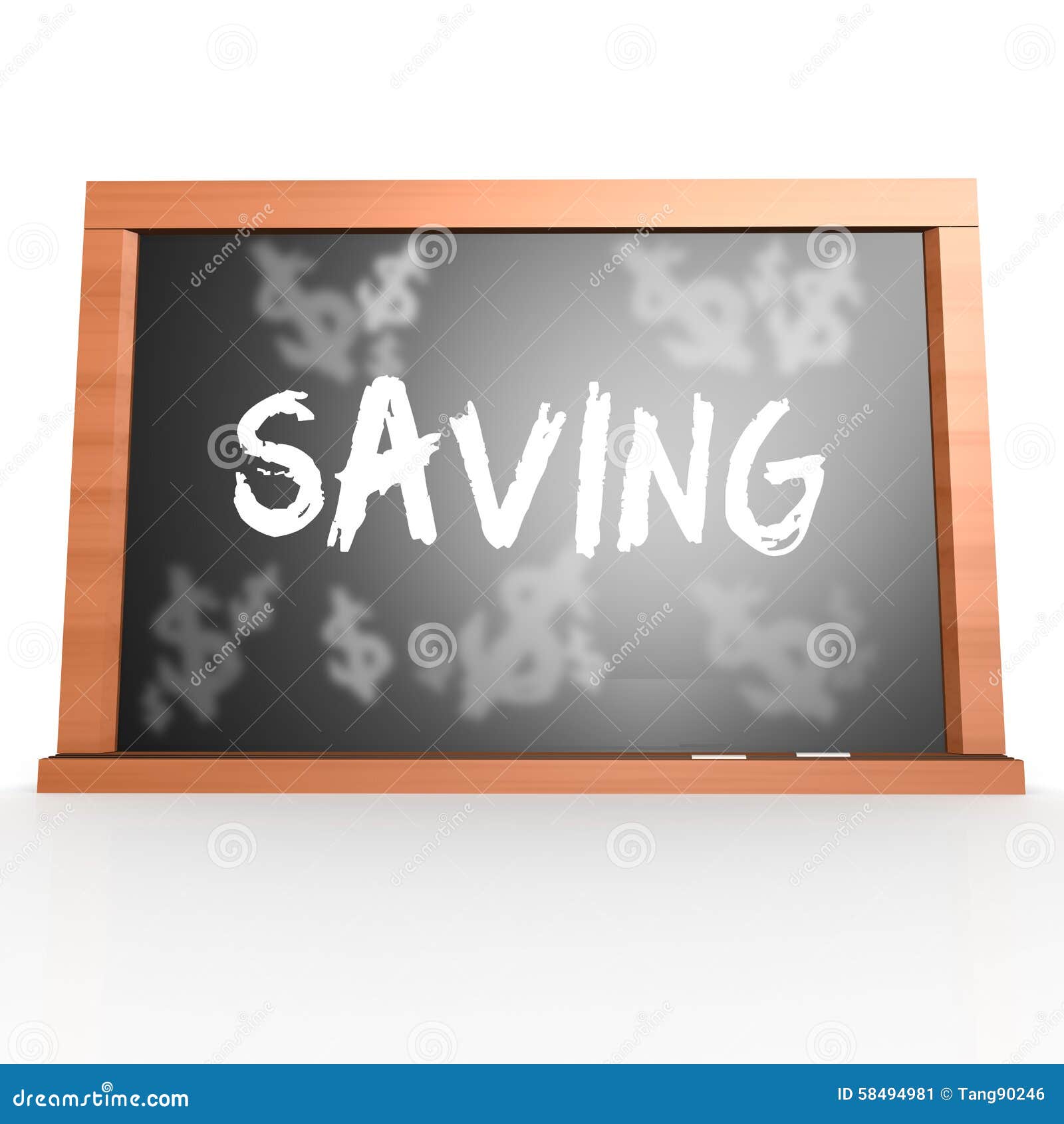 Bllack Board with Saving Word Stock Illustration - Illustration of ...