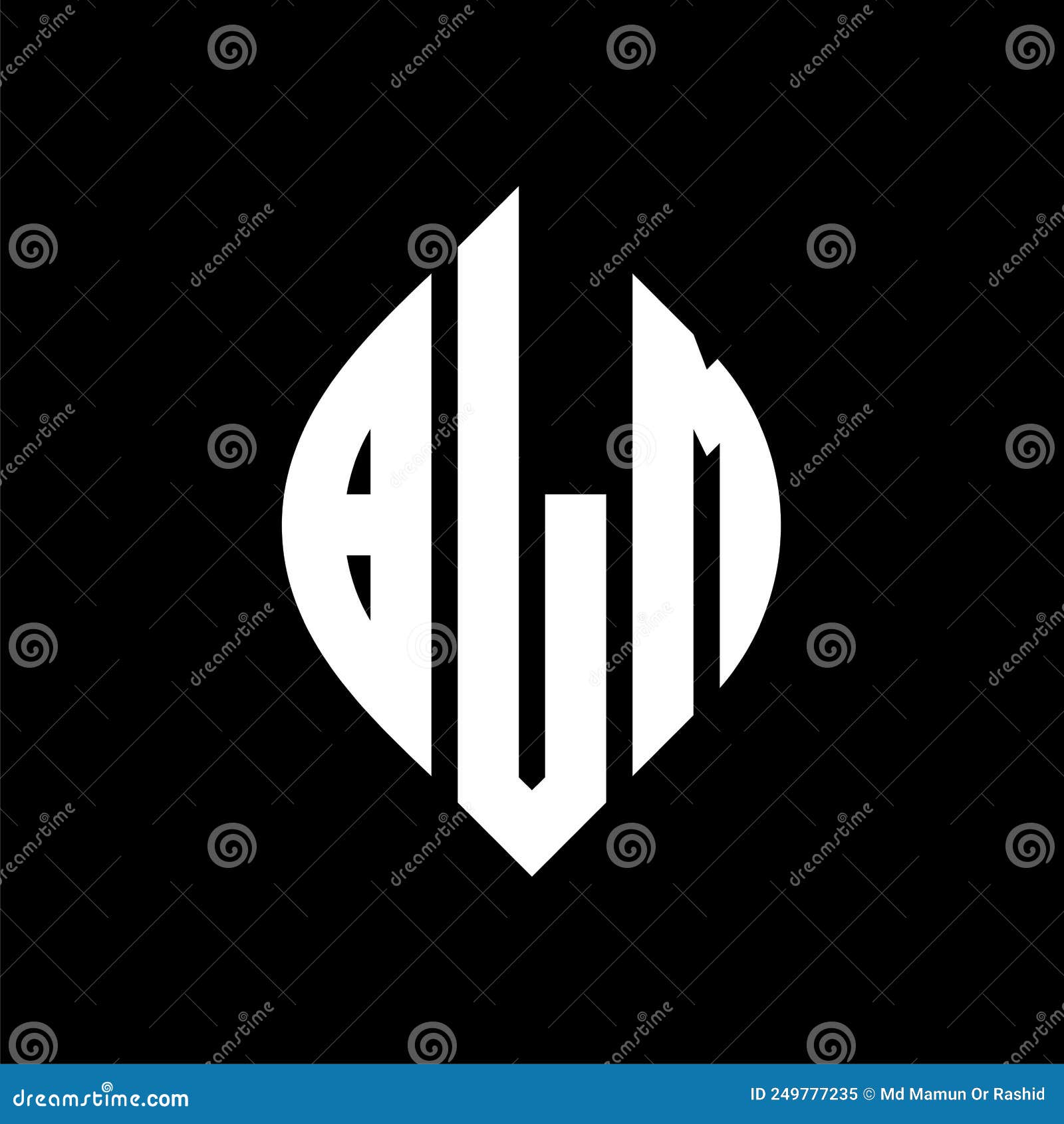 BLM Circle Letter Logo Design with Circle and Ellipse Shape. BLM ...