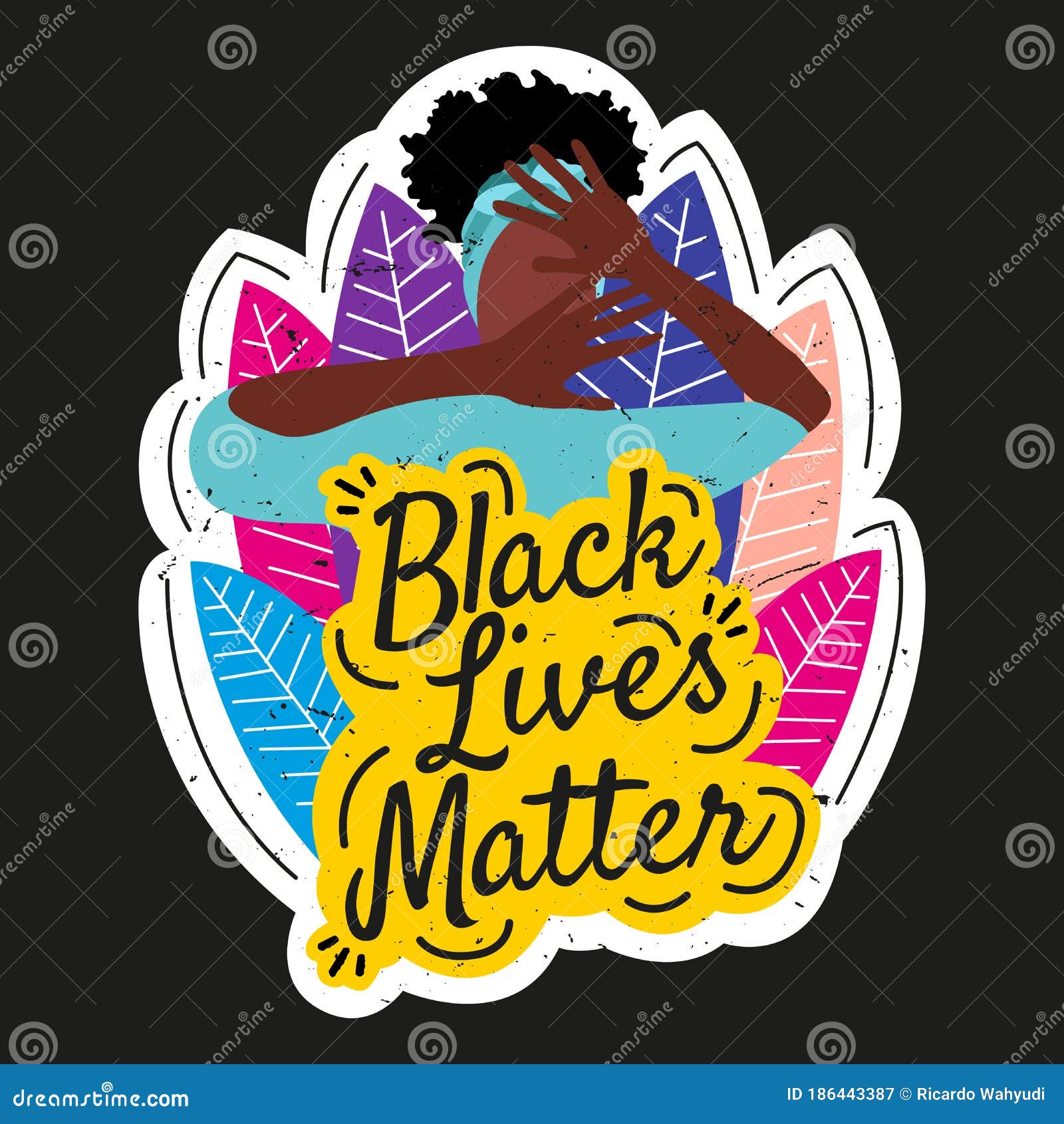 Black Lives Matter Sticker with Black Girl Editorial Photography ...