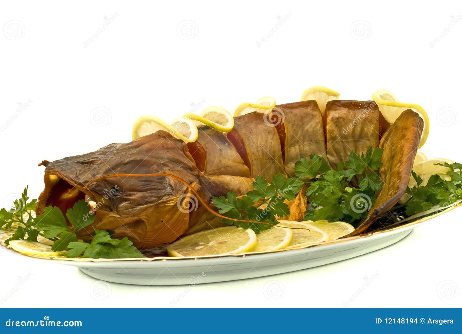 Bloated Fresh-water Catfish on the Plate Stock Photo - Image of fresh ...