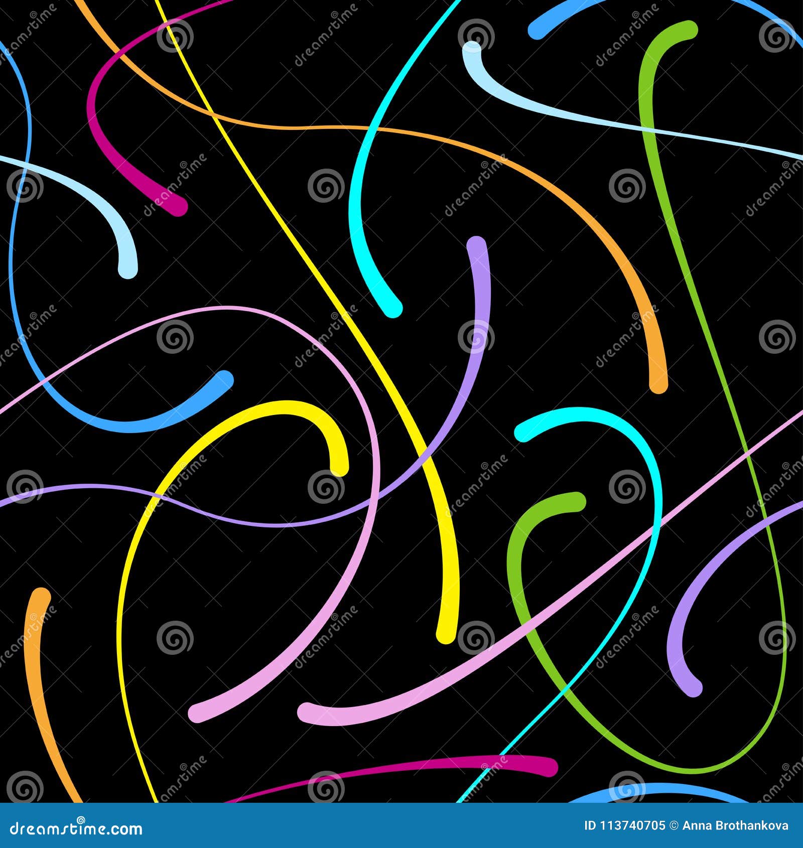 Blob Doodle Curves Vector Seamless Pattern, Stock Vector - Illustration ...