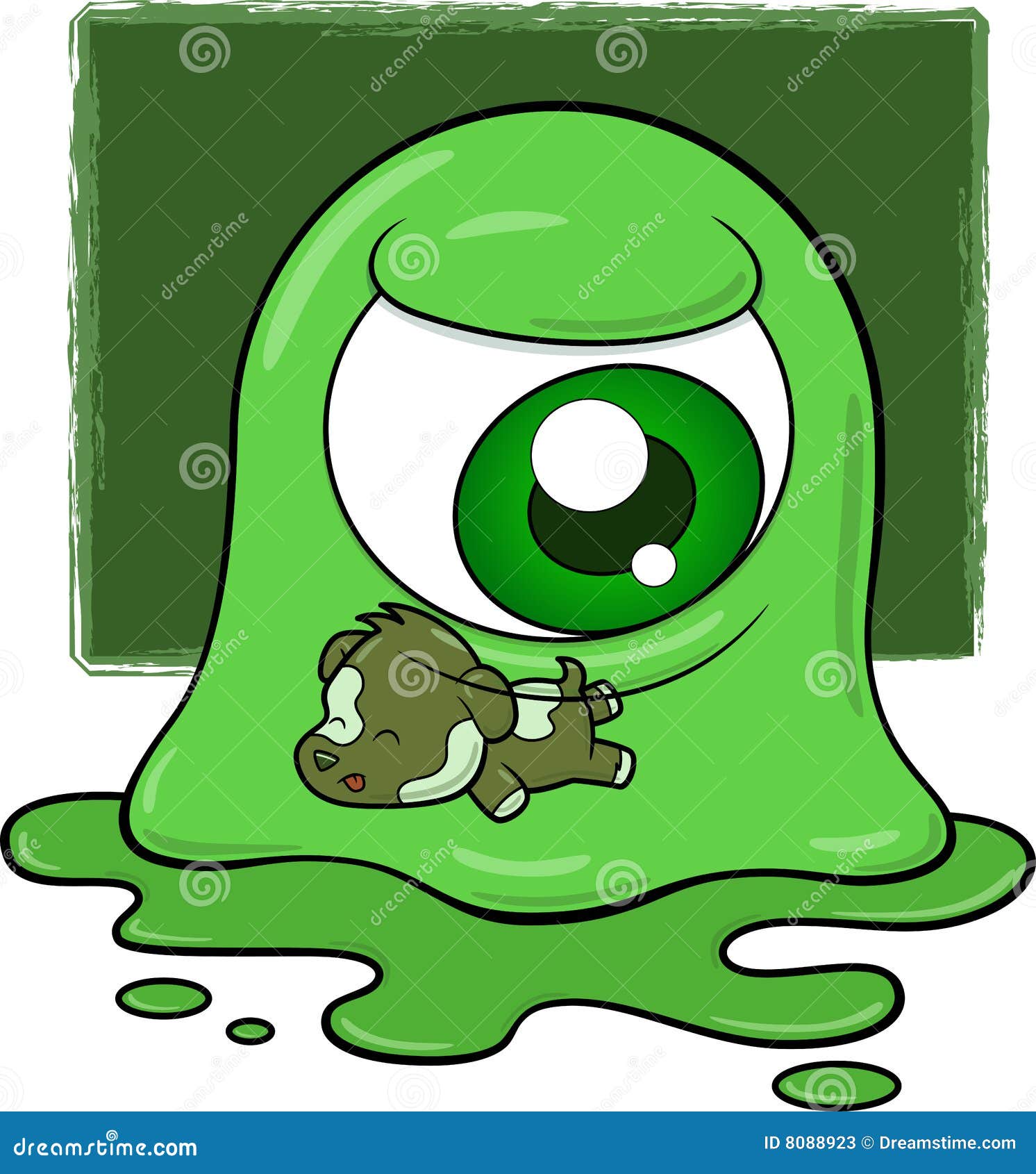Blob monster with cute dog stock vector. Illustration of stylized - 8088923