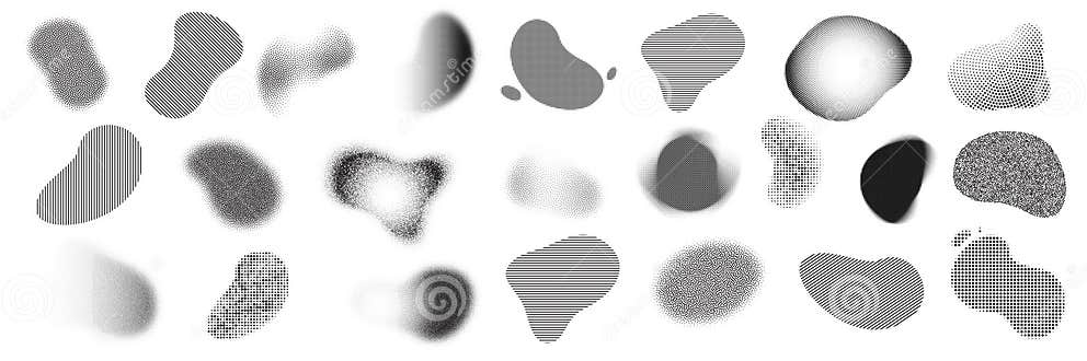 Blobs and Organic Shape Splashes with Halftone Gradient and Grain Noise ...