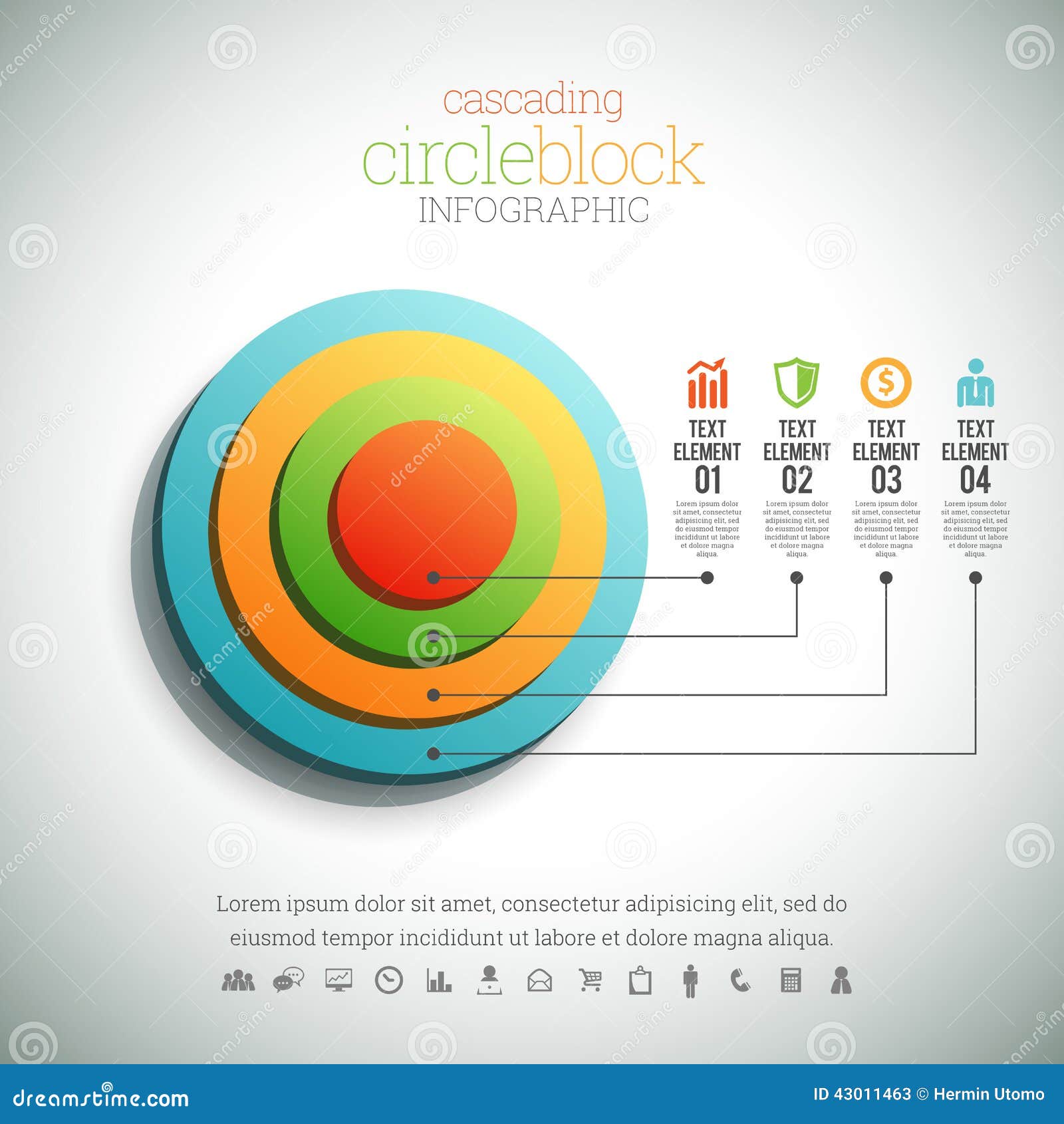 Bloc De Cascade Infographic De Cercle Illustration de Vecteur ...