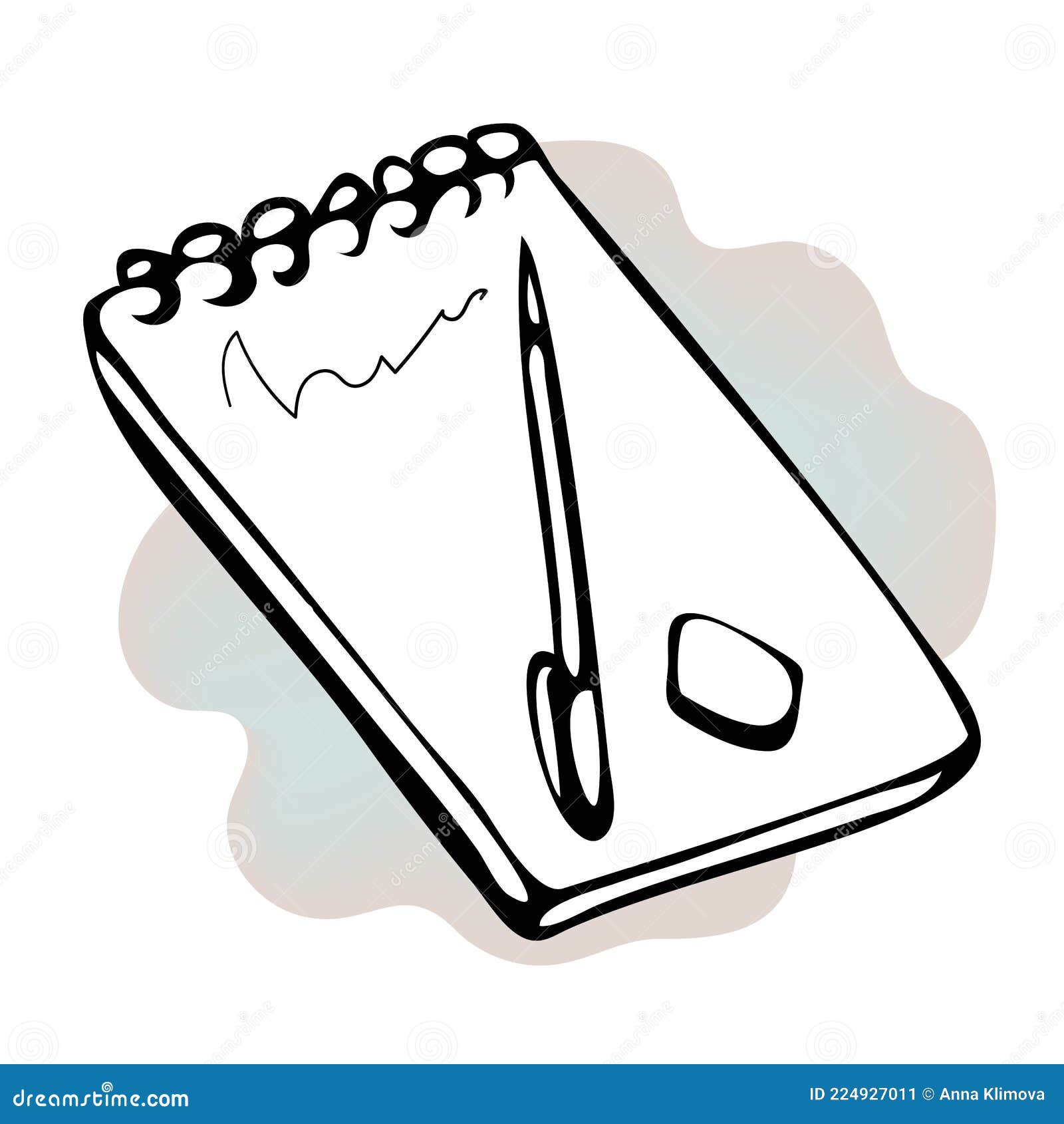 Bloc-notes Avec Illustration Crayon Et Gribouillage. Illustration de ...