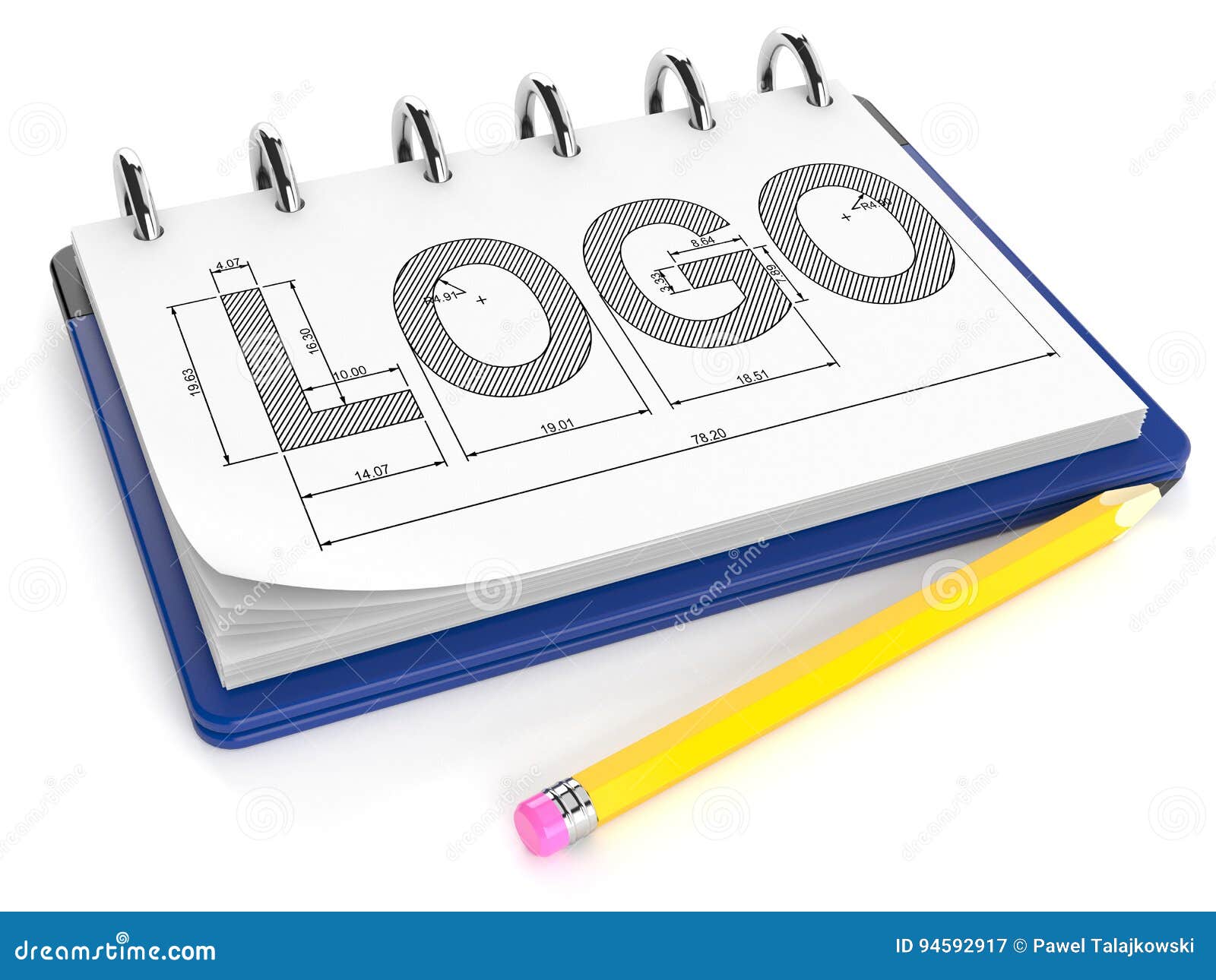 Bloc-notes Avec Le Projet De Logo Illustration Stock - Illustration du ...