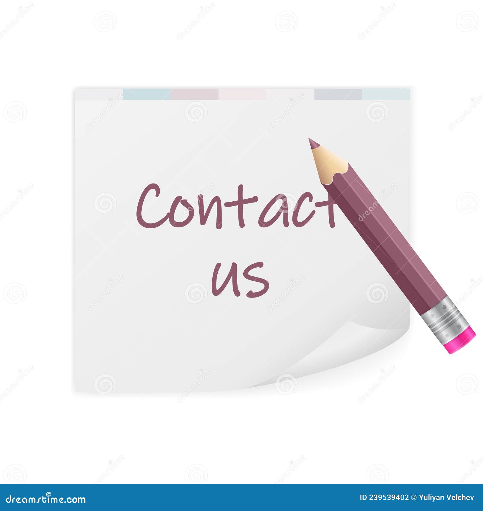 Bloc-notes Nous Contacter Texte Illustration de Vecteur - Illustration ...