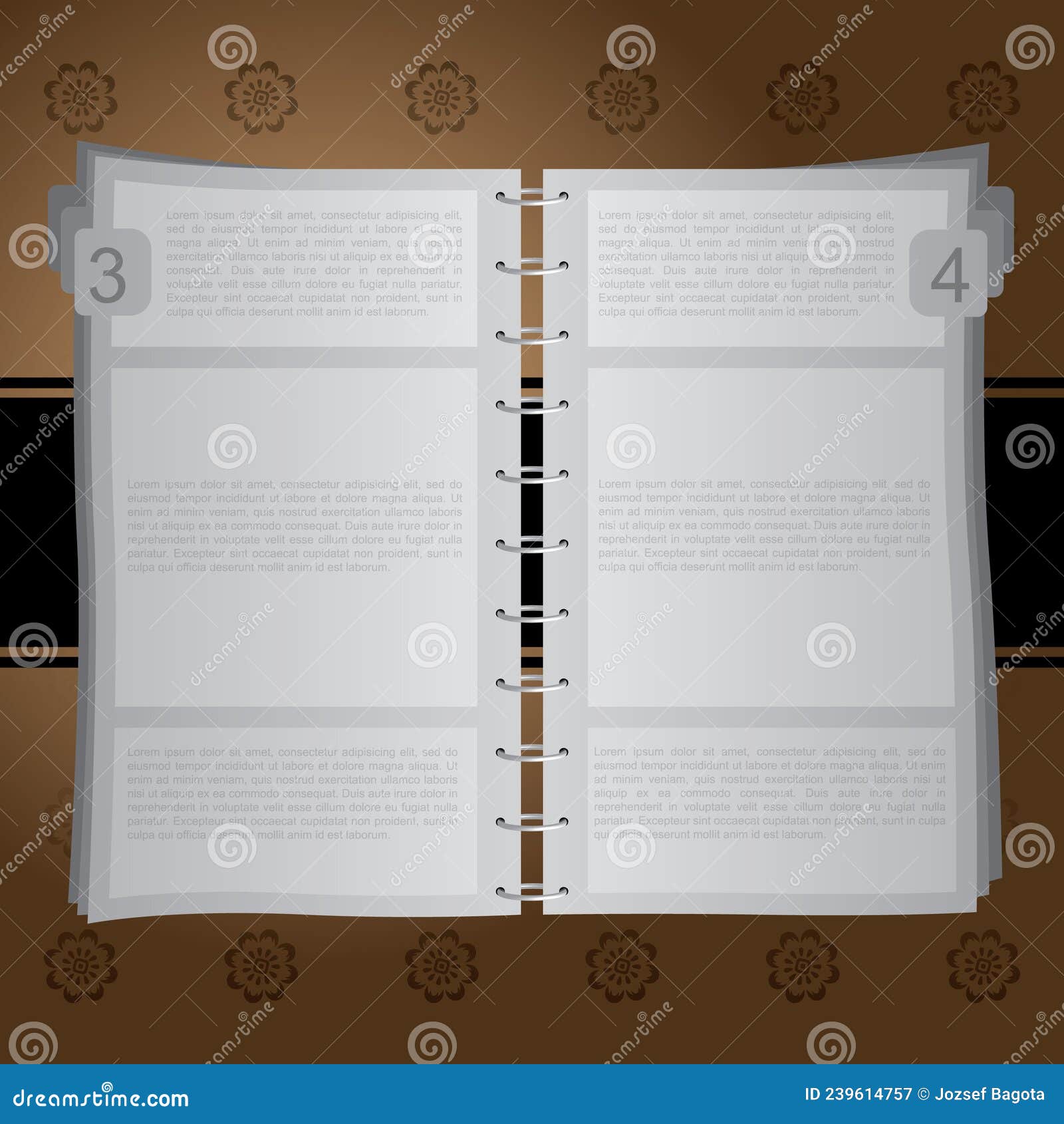 Bloc-notes Ouvert Avec Reliure Illustration de Vecteur - Illustration ...