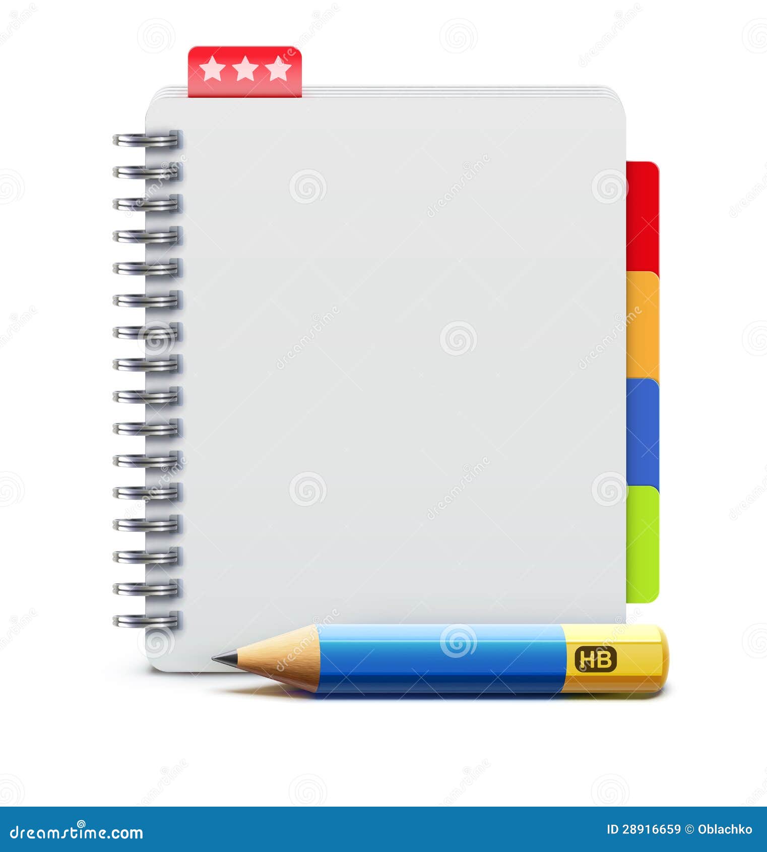 Blocco note a spirale illustrazione vettoriale. Illustrazione di ...