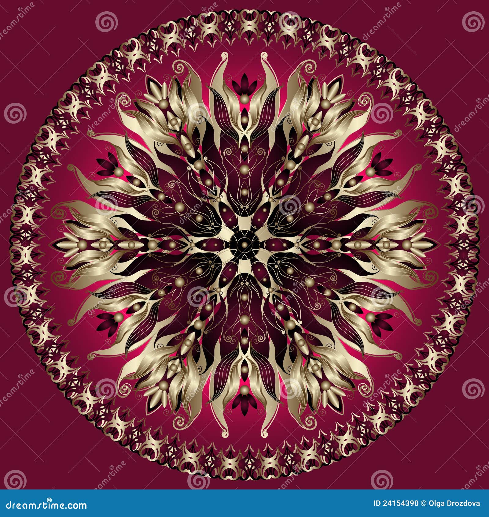 Blocco Per Grafici Rotondo Dell'oro Viola Illustrazione Vettoriale ...