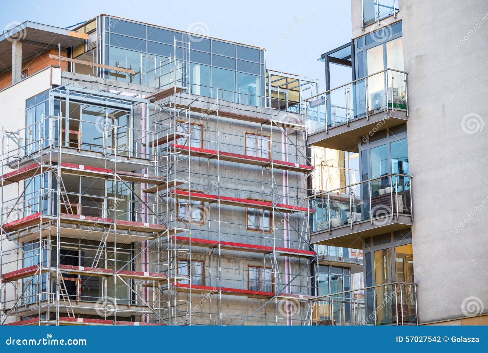 Block of Apartments Under Construction Stock Photo - Image of exterior ...