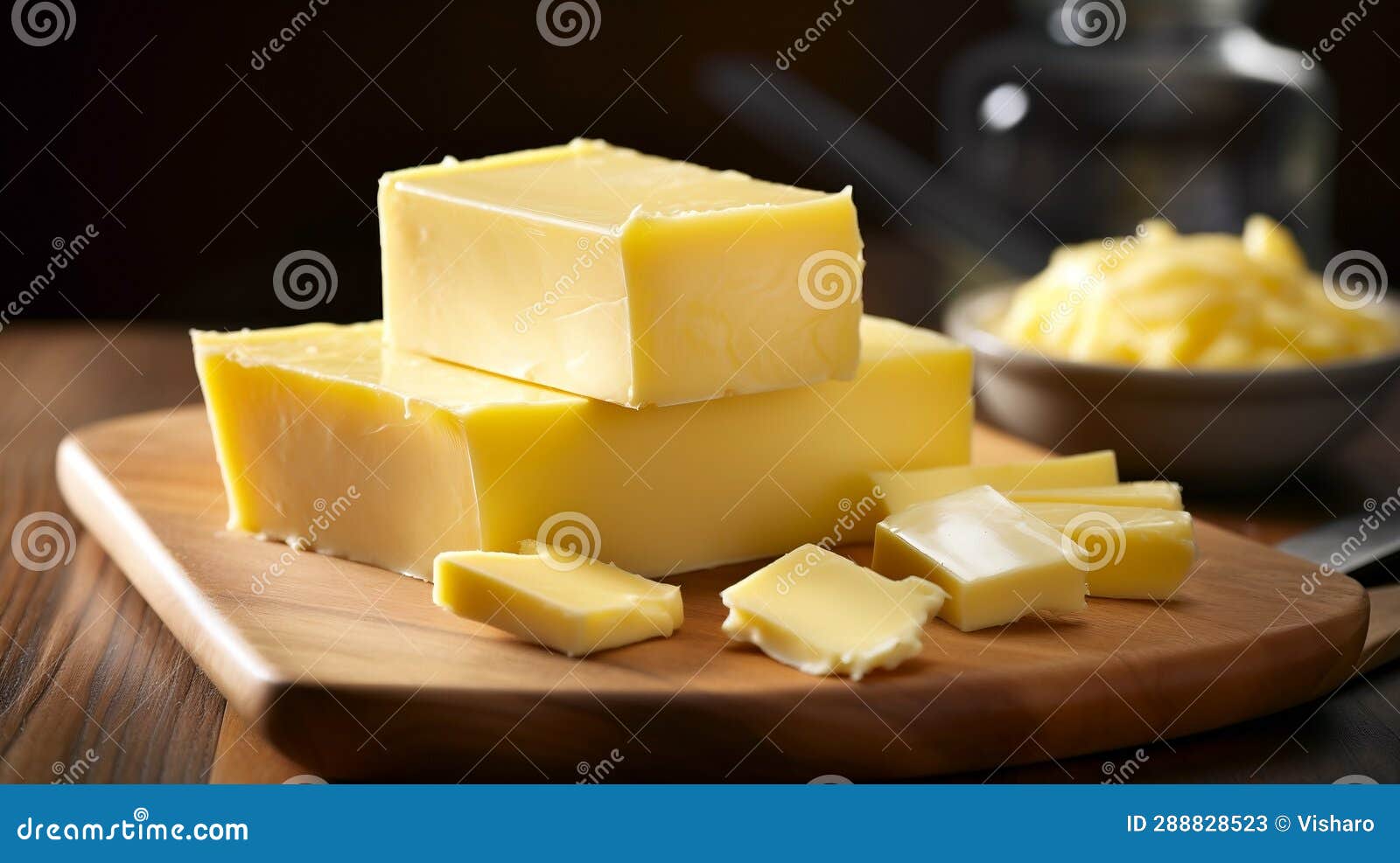 Block of butter stock illustration. Illustration of delicious - 288828523