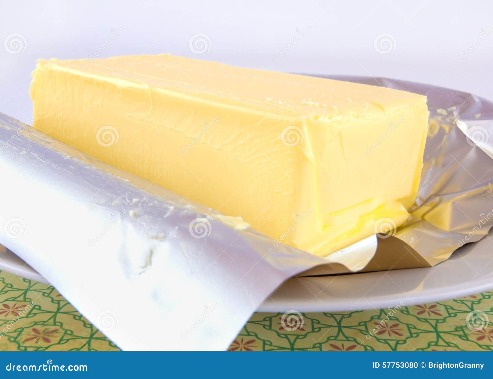 Block of Butter on Silver Wrapper Stock Photo - Image of white, fresh ...