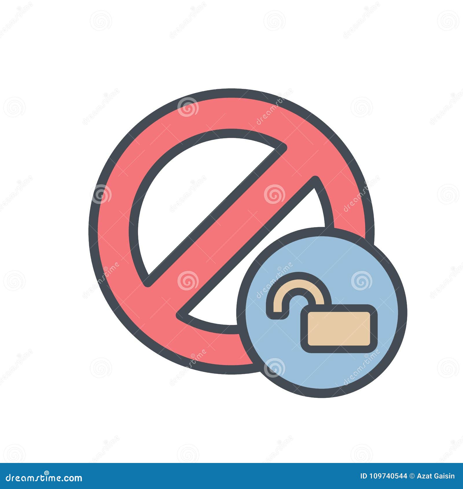 Block Cancel Lock Stop Unlock Icon Stock Vector - Illustration of ...