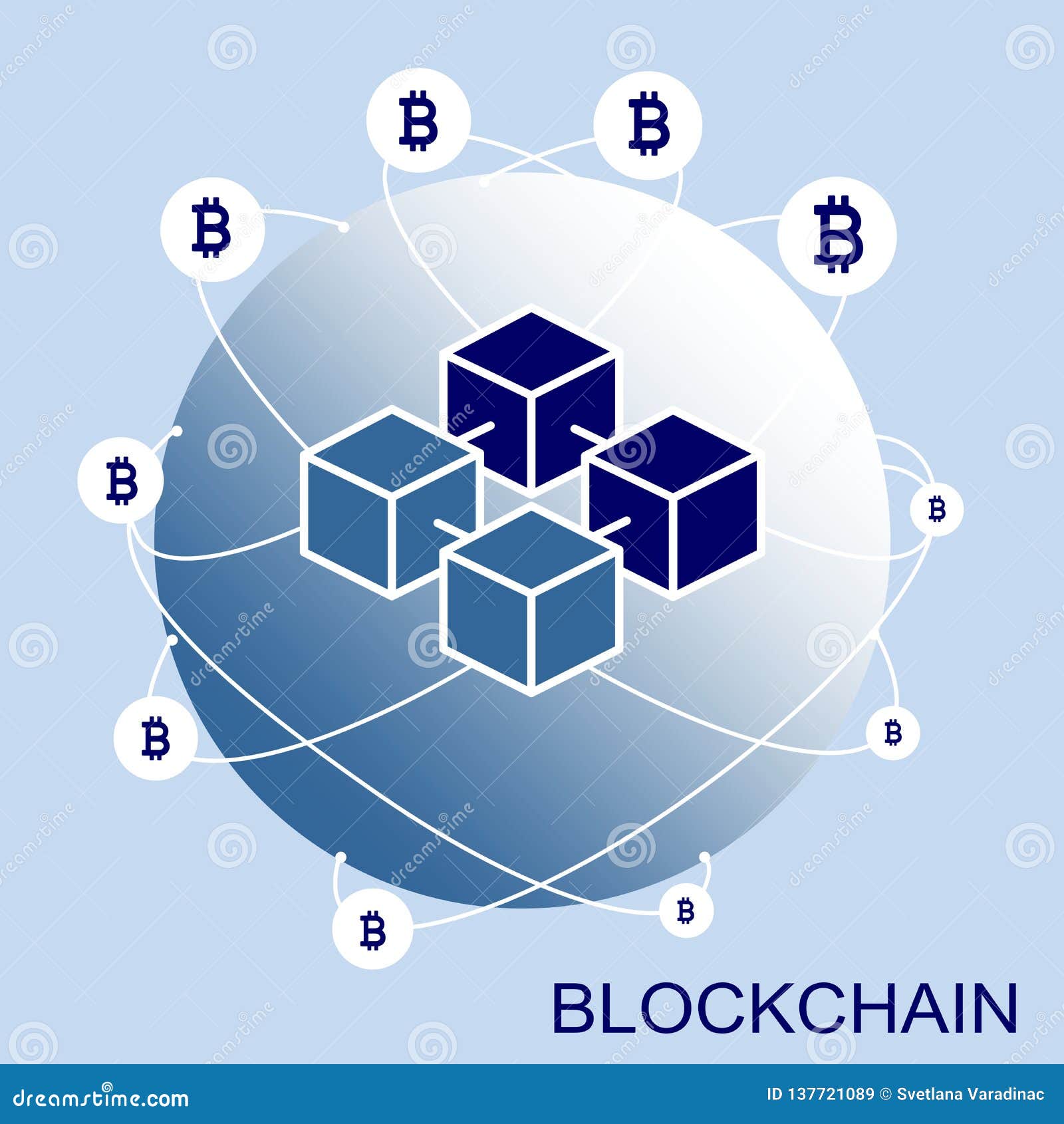 Block Chain Concept. Abstract Network Connection. Stock Vector ...