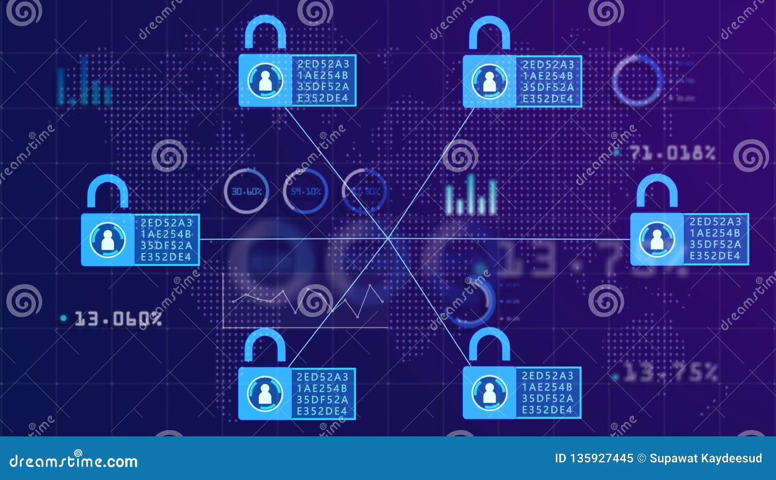 Block chain concept stock illustration. Illustration of data - 135927445