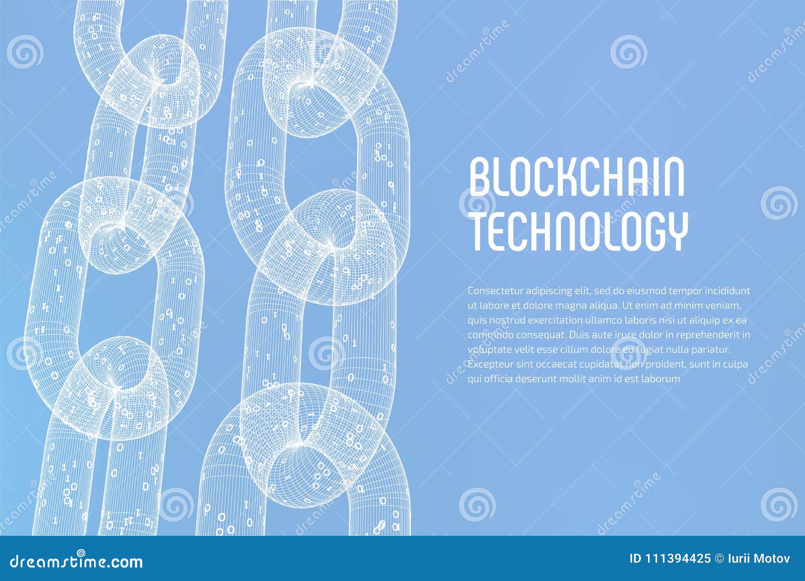 Block Chain. Crypto Currency. Blockchain Concept. 3D Wireframe Chain ...