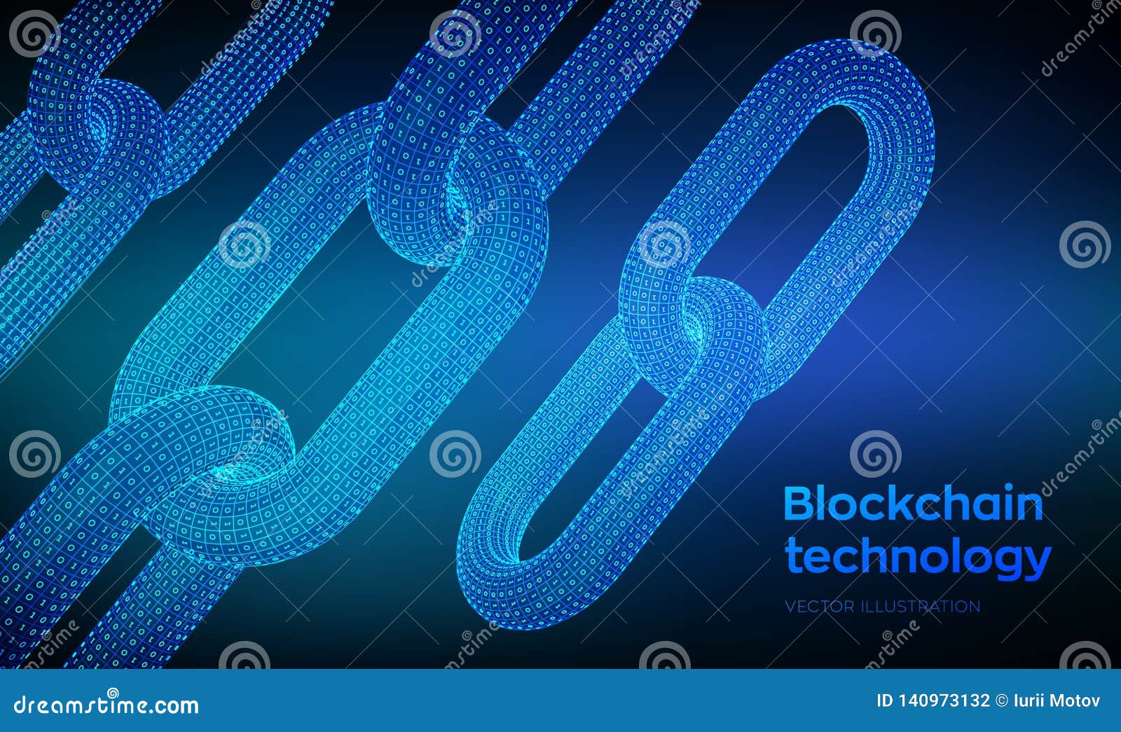 Block Chain. Crypto Currency. Hyperlink Chain. Blockchain Concept. 3D ...