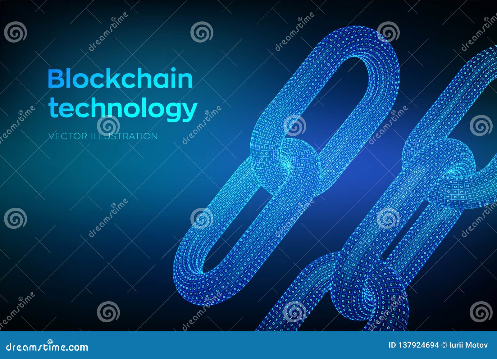 Block Chain. Crypto Currency. Hyperlink Chain. Blockchain Concept. 3D ...