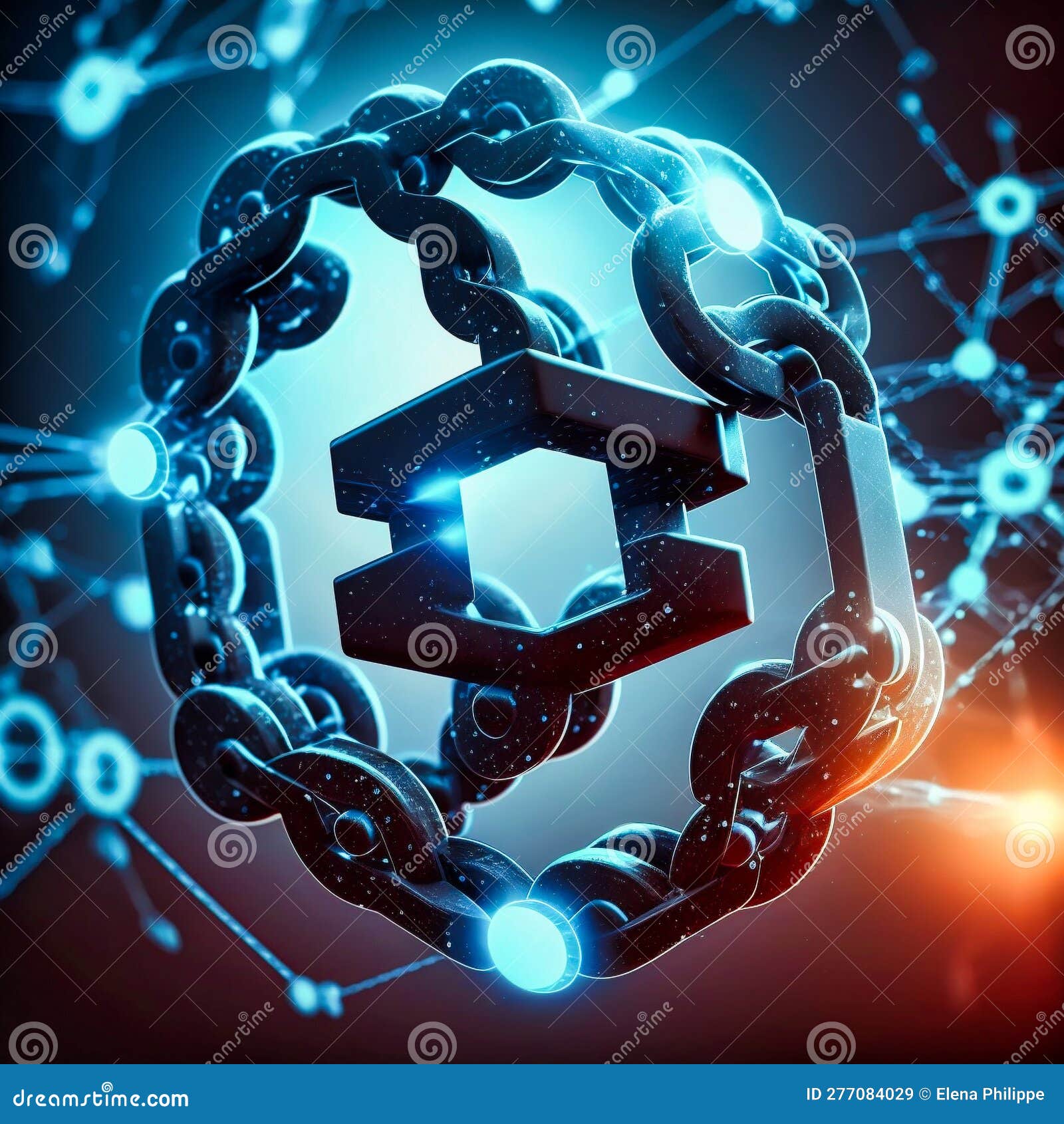 Block Chain or Cube Technology with Blue Background, Financial Basic ...