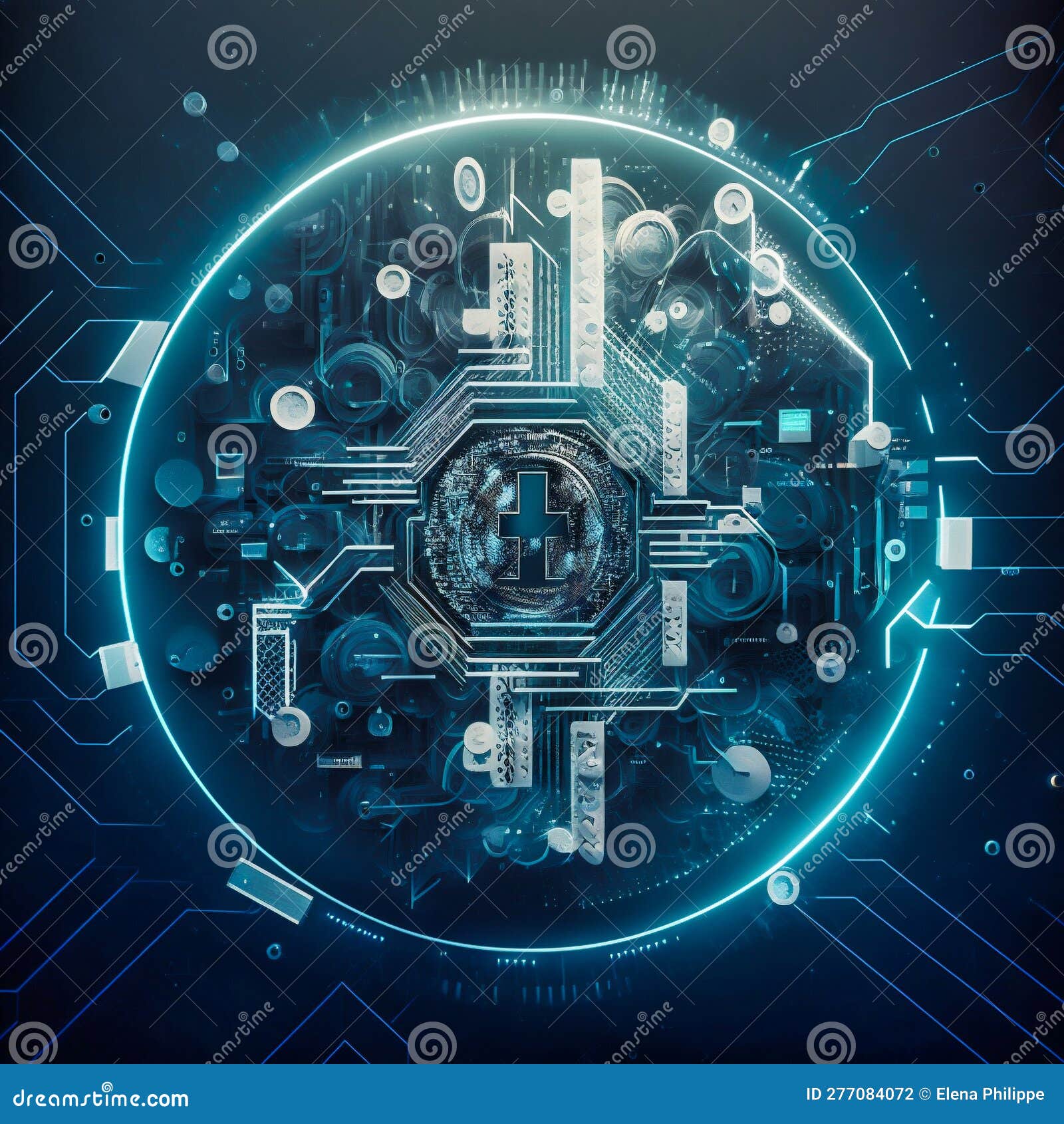 Block Chain or Cube Technology with Blue Background, Financial Basic ...