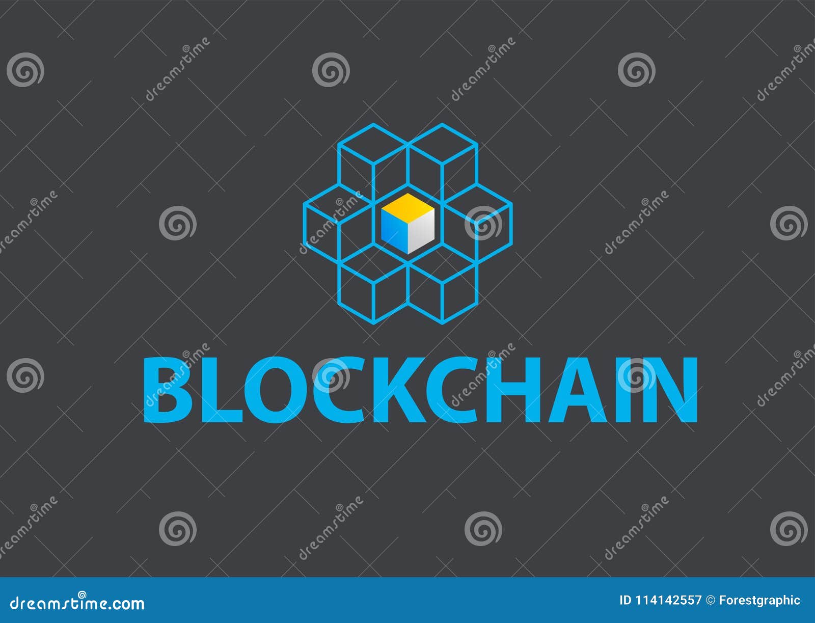 Block Chain Logo or Icon - 3d Isometric Cubes Vector Illustration Stock ...