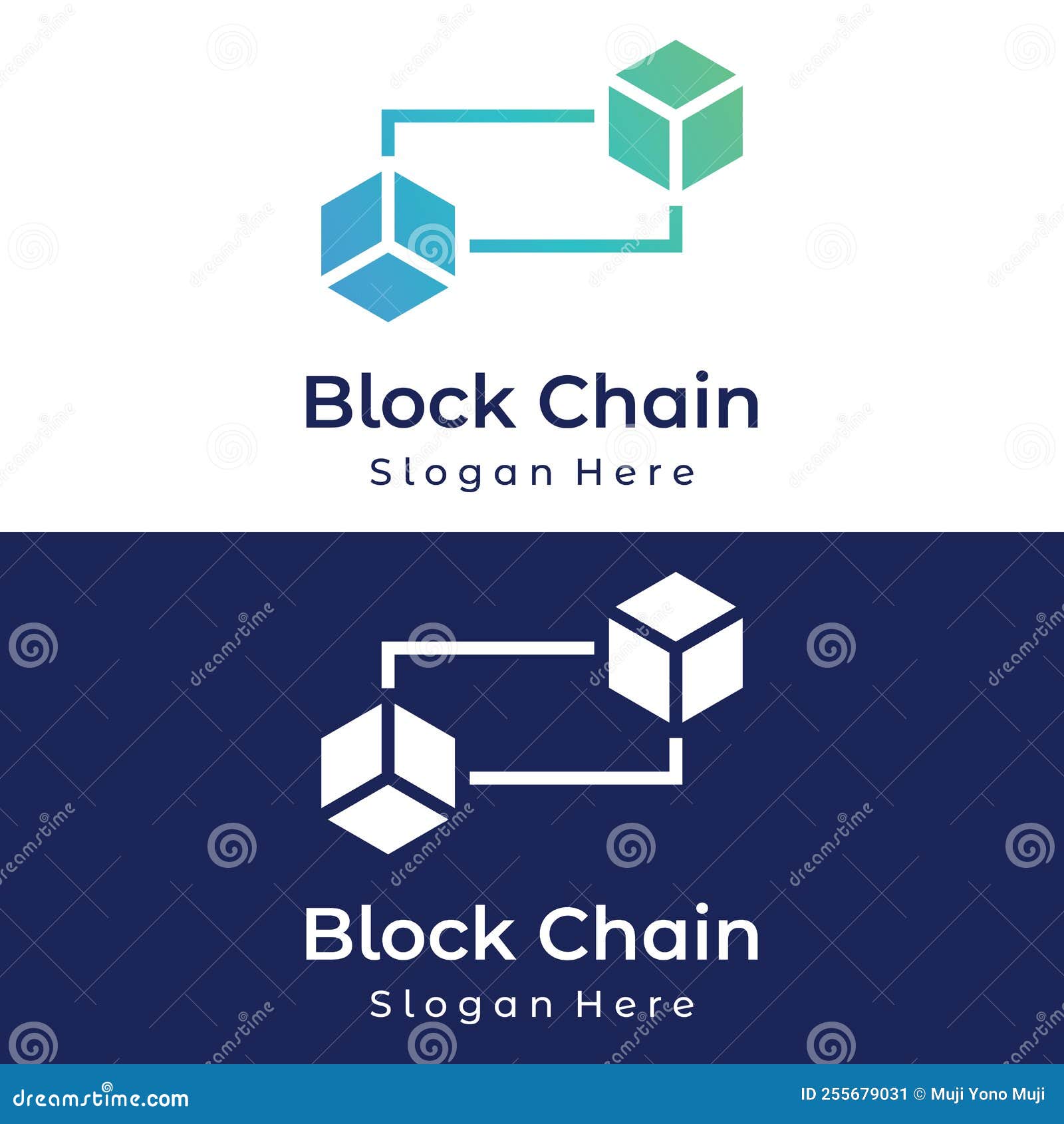 Block Chain Logo Template Design.Geometric Block Chain with Hexagons ...