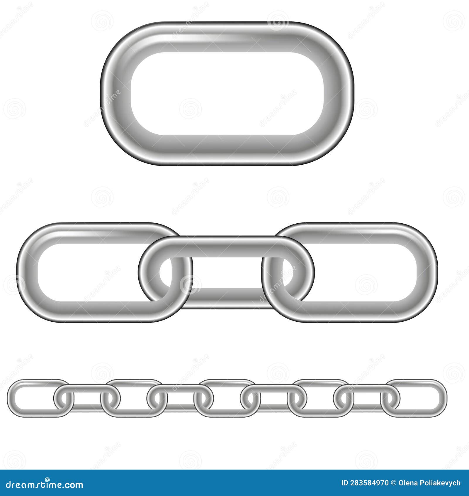 Block Chain. Metallic Chain. Metal Chains Colored Silver. Vector ...